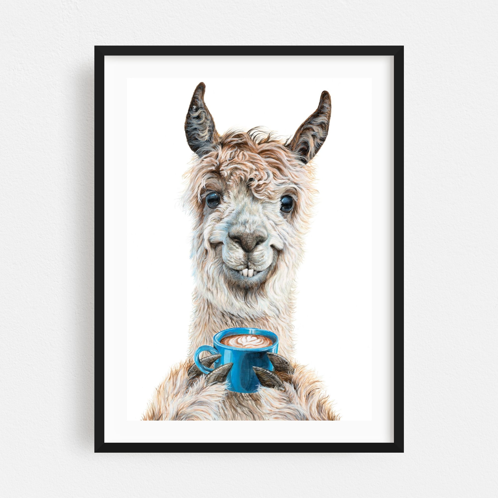 Llama Latte - Painting Humor Animal Coffee Llama Modern Art Surrealism ...