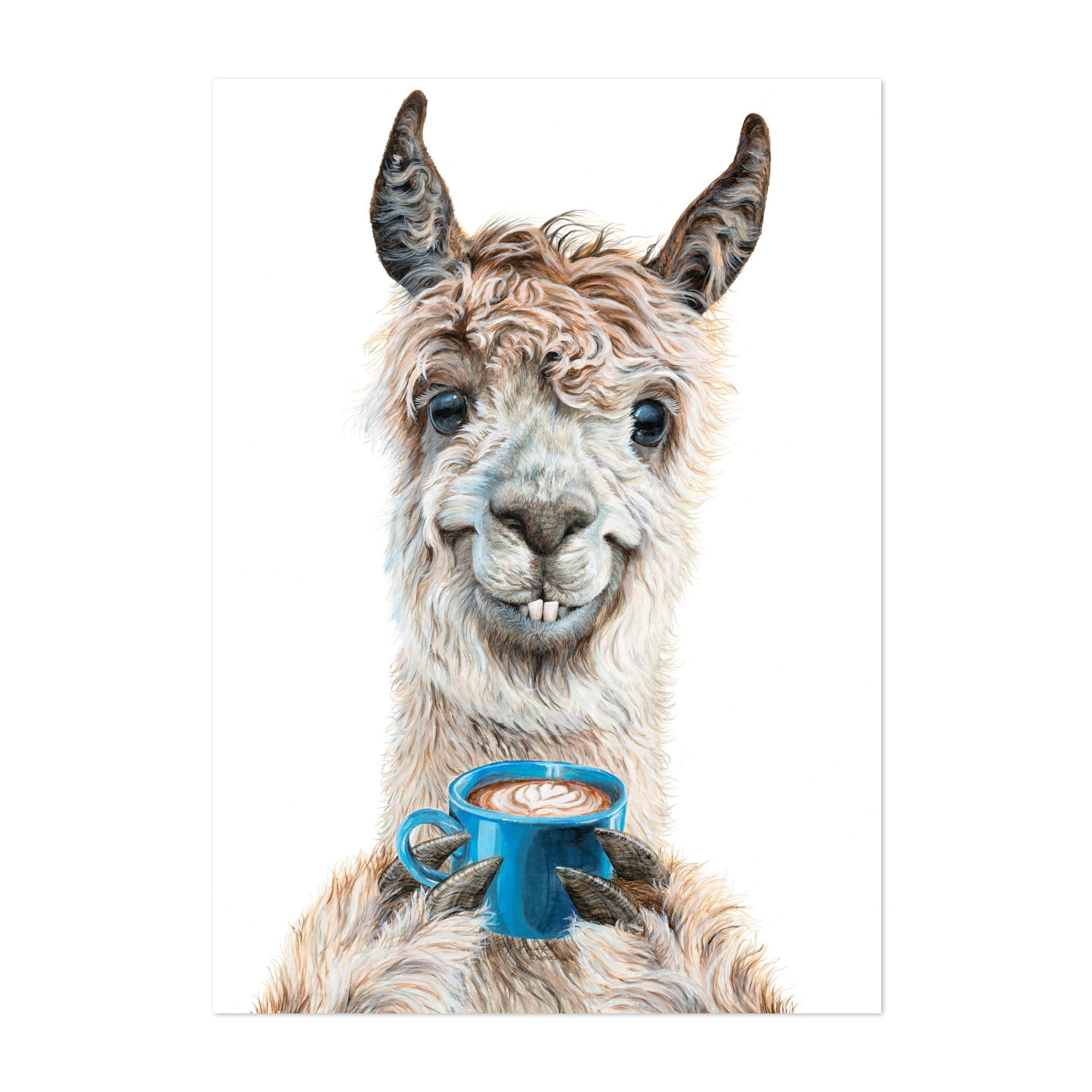 Llama Latte - Painting Humor Animal Coffee Llama Modern Art Surrealism ...