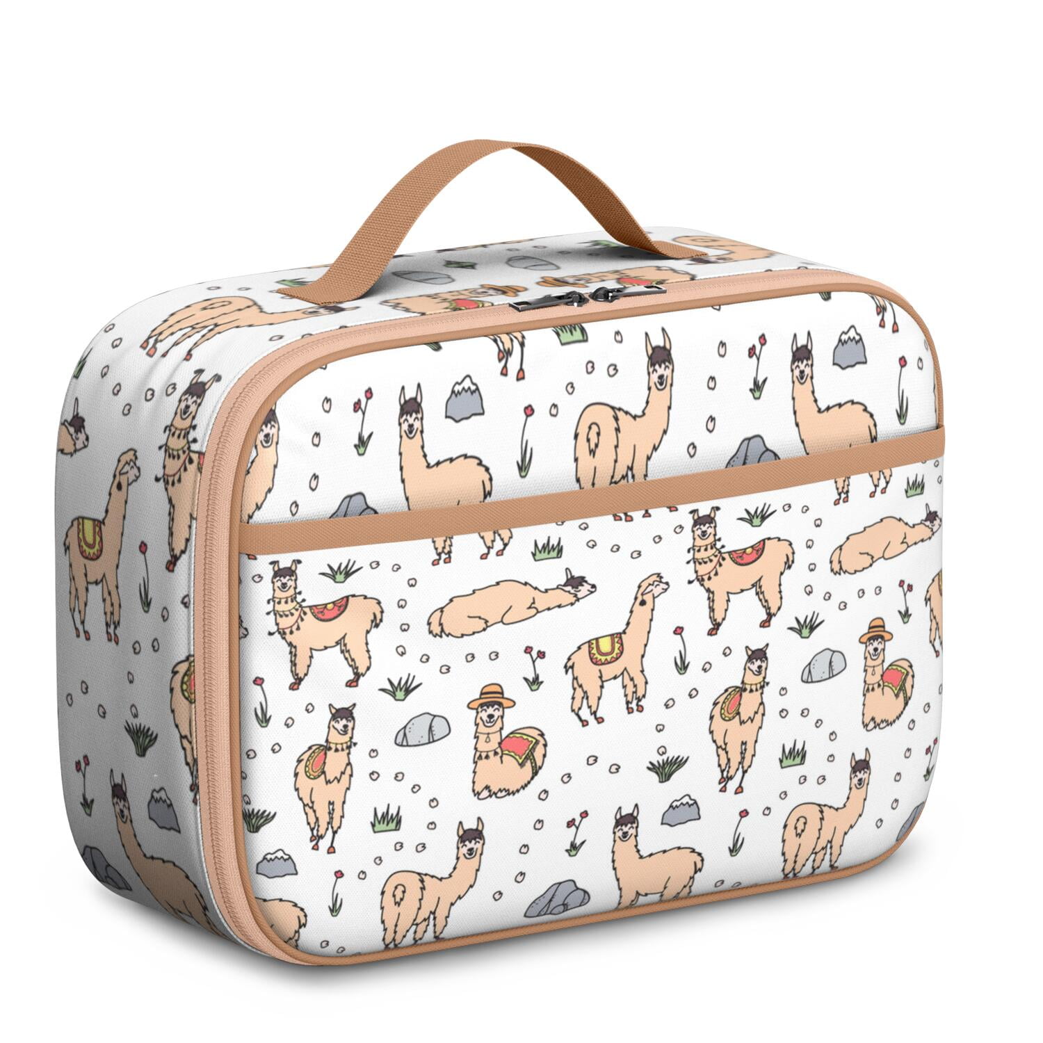 Llama Lunch Bag – Cute Llama Face Alpaca Kawaii Funny Adorable Cartoon ...