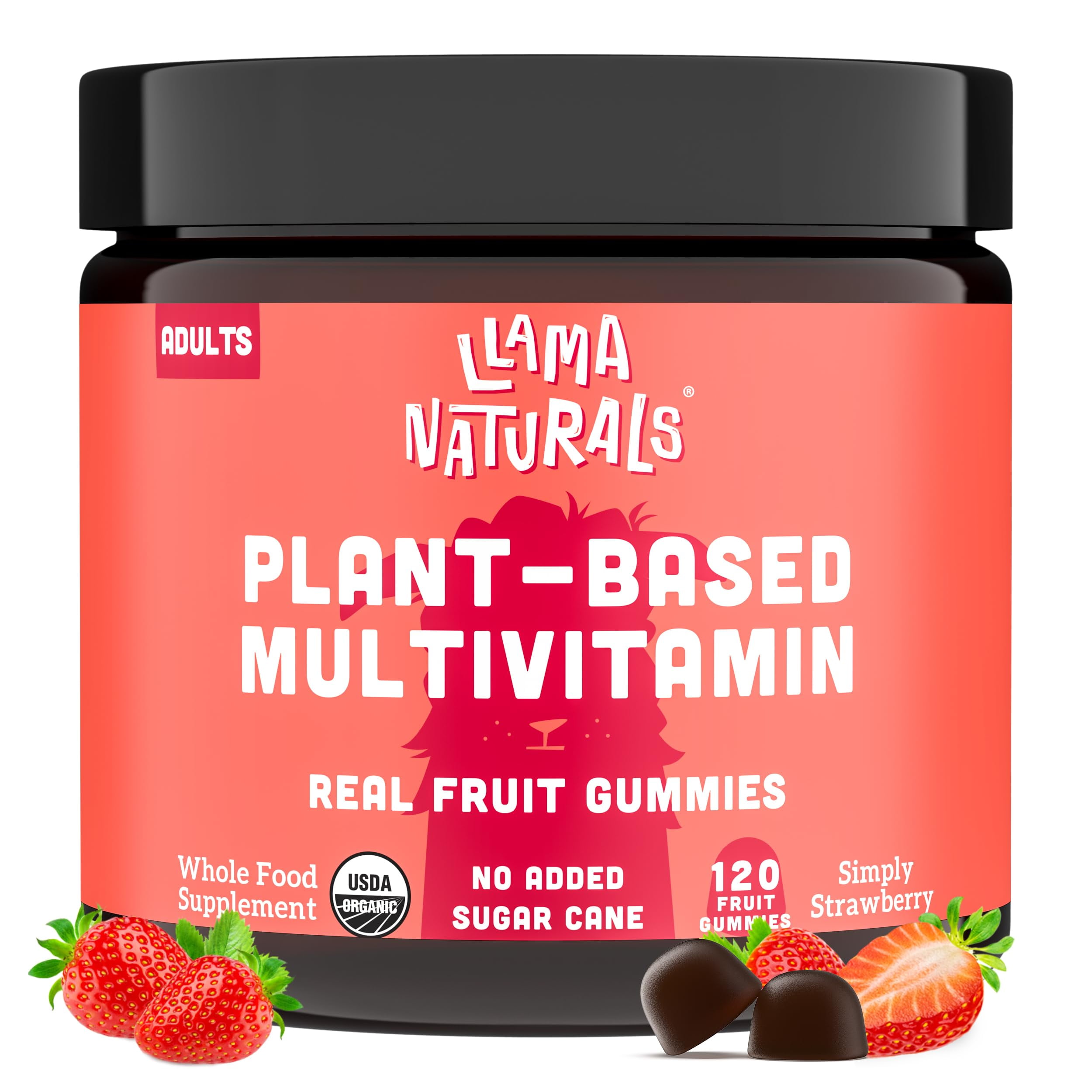 Llama Naturals Real Fruit Gummy Vitamins for Adults, No Added Sugar ...