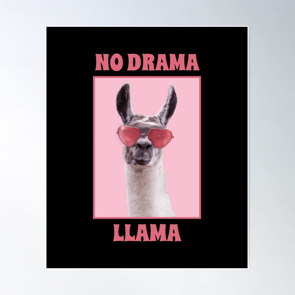 Llama No Drama Lama With Sunglasses Poster Wall Art, Modern Wall Decor ...