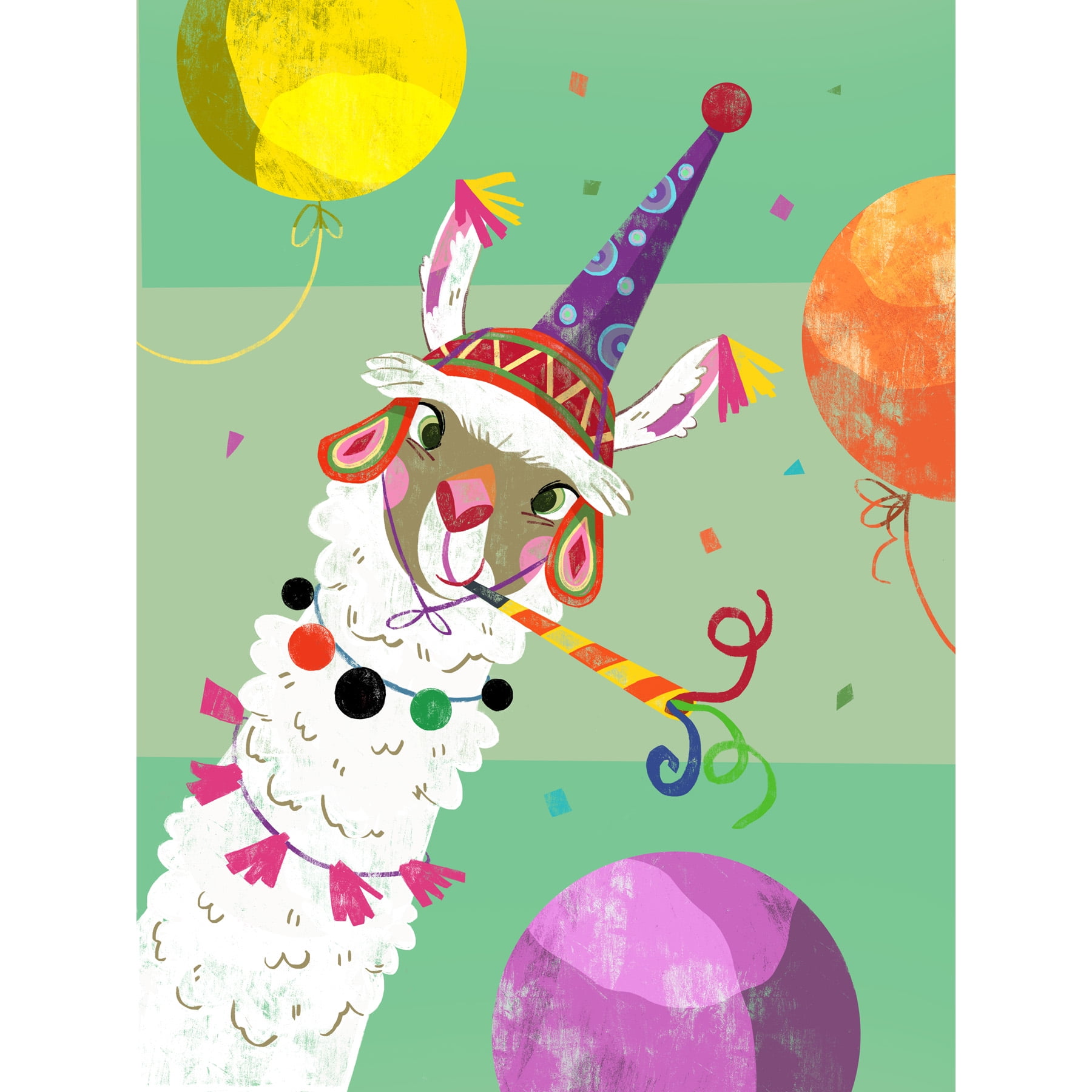 Llama Party Balloons Poster Print - Walmart.com