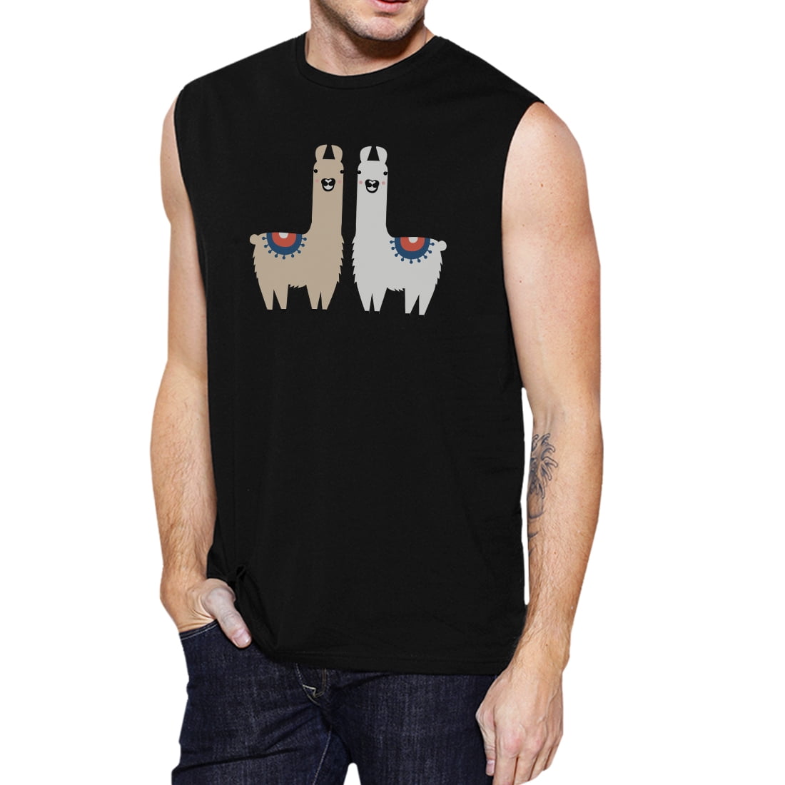 Llama Pattern Mens Muscle Shirt - Walmart.com