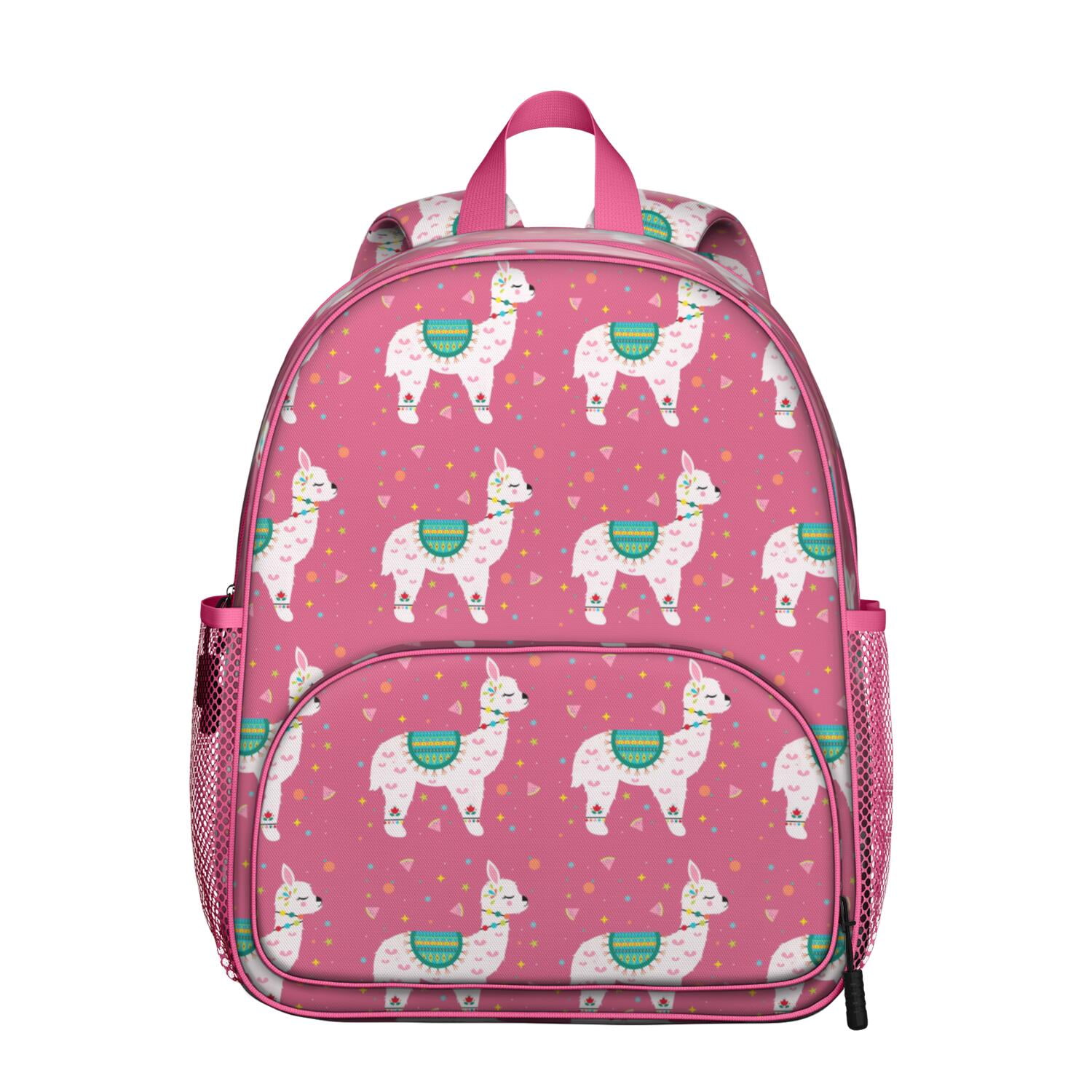 Llama Pattern Student Backpack – Cute Cartoon Alpaca Design with Kawaii ...
