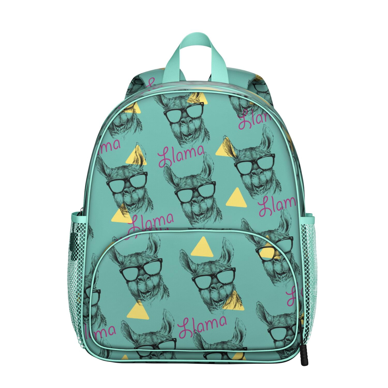 Llama Pattern Student Backpack – Cute Cartoon Alpaca Design with Kawaii ...