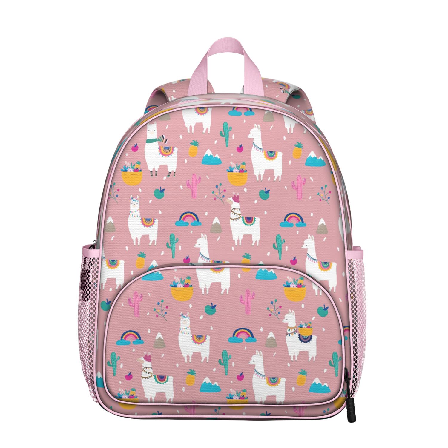 Llama Pattern Student Backpack – Cute Cartoon Alpaca Design with Kawaii ...