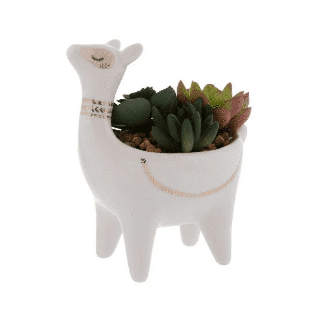 Llama Planter Pot with Faux Succulents | Planter Pot | Faux Succulents ...