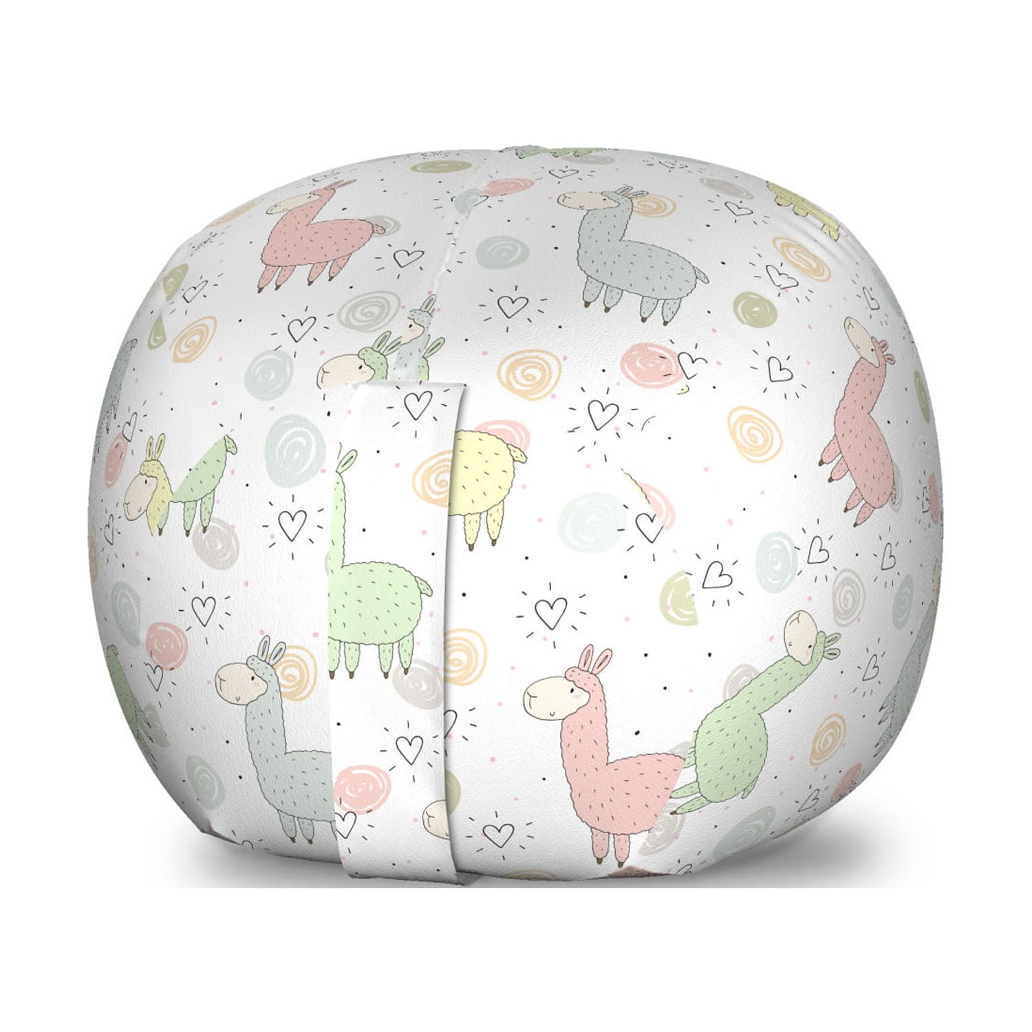 Llama Storage Toy Bag Chair, Colorful Pattern of Llamas with Doodle ...