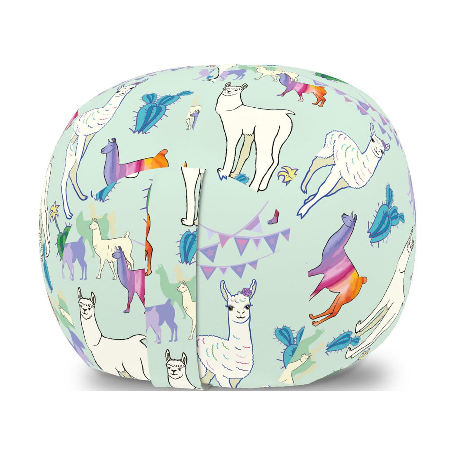 Llama Storage Toy Bag Chair, Hand Drawn Like Colorful Art Design Alpaca ...