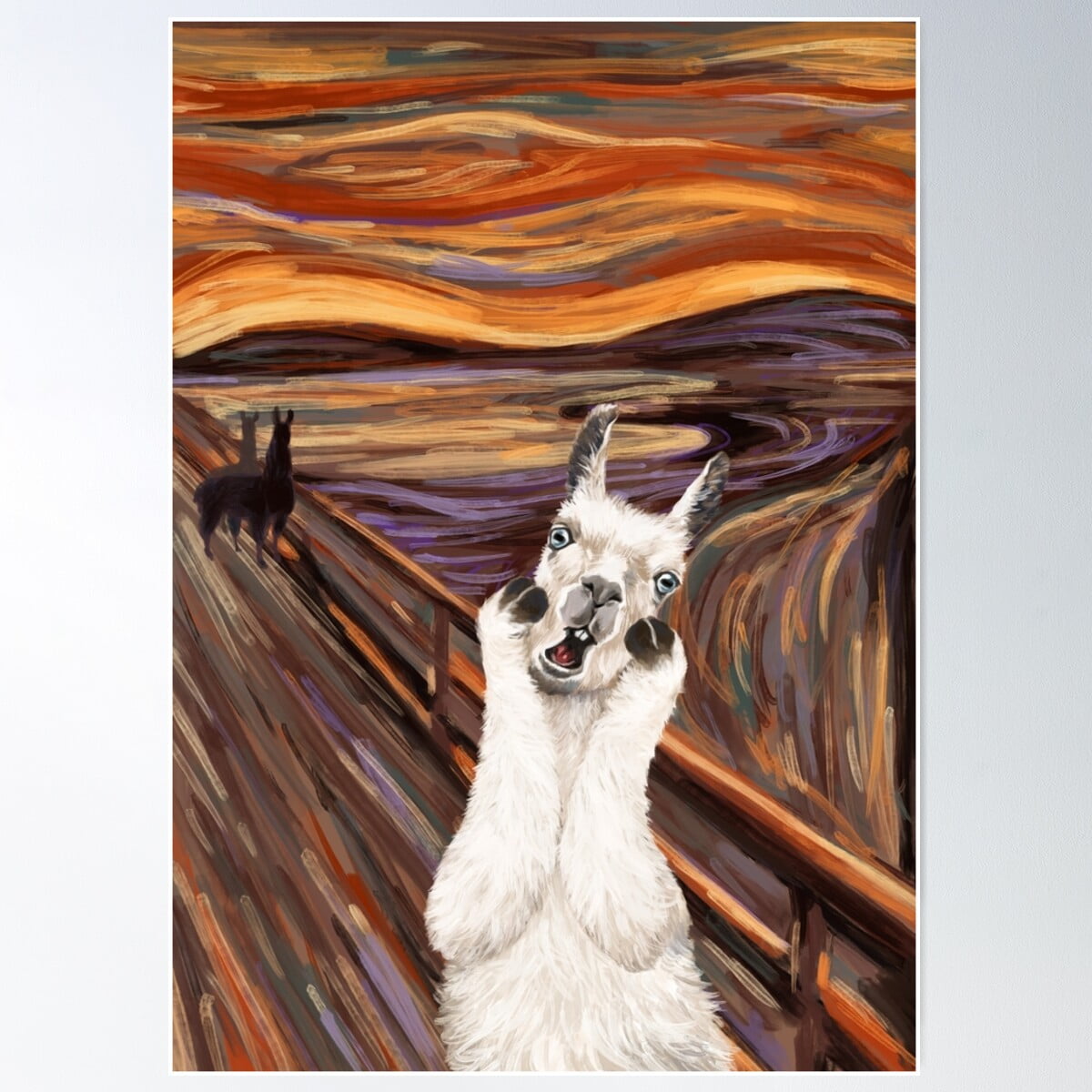 Llama The Scream Poster Wall Art, Modern Wall Decor For Living Room ...