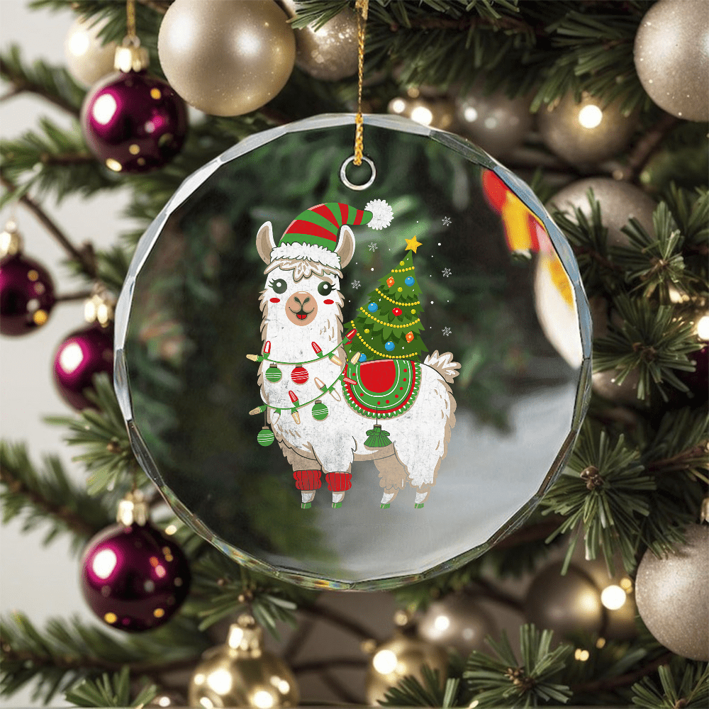 Llama Tree Cute X Mas Lights Festive Ornament Home Decoration, Crystal ...