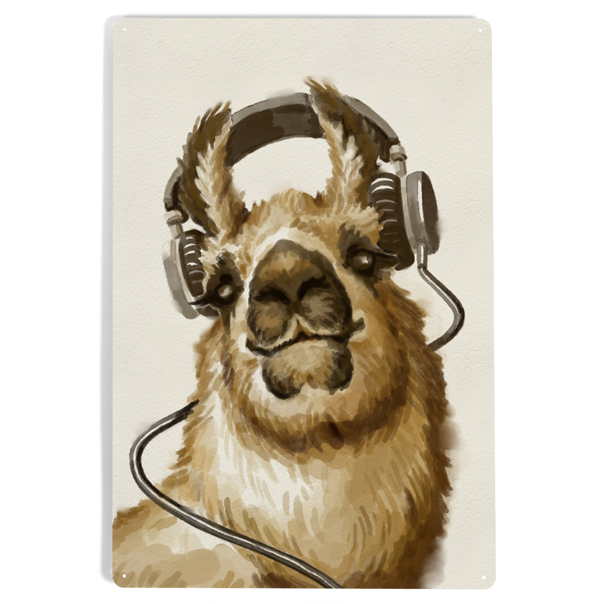 Llama, Watercolor (12x18 Aluminum Art, Indoor Outdoor Metal Sign Decor ...