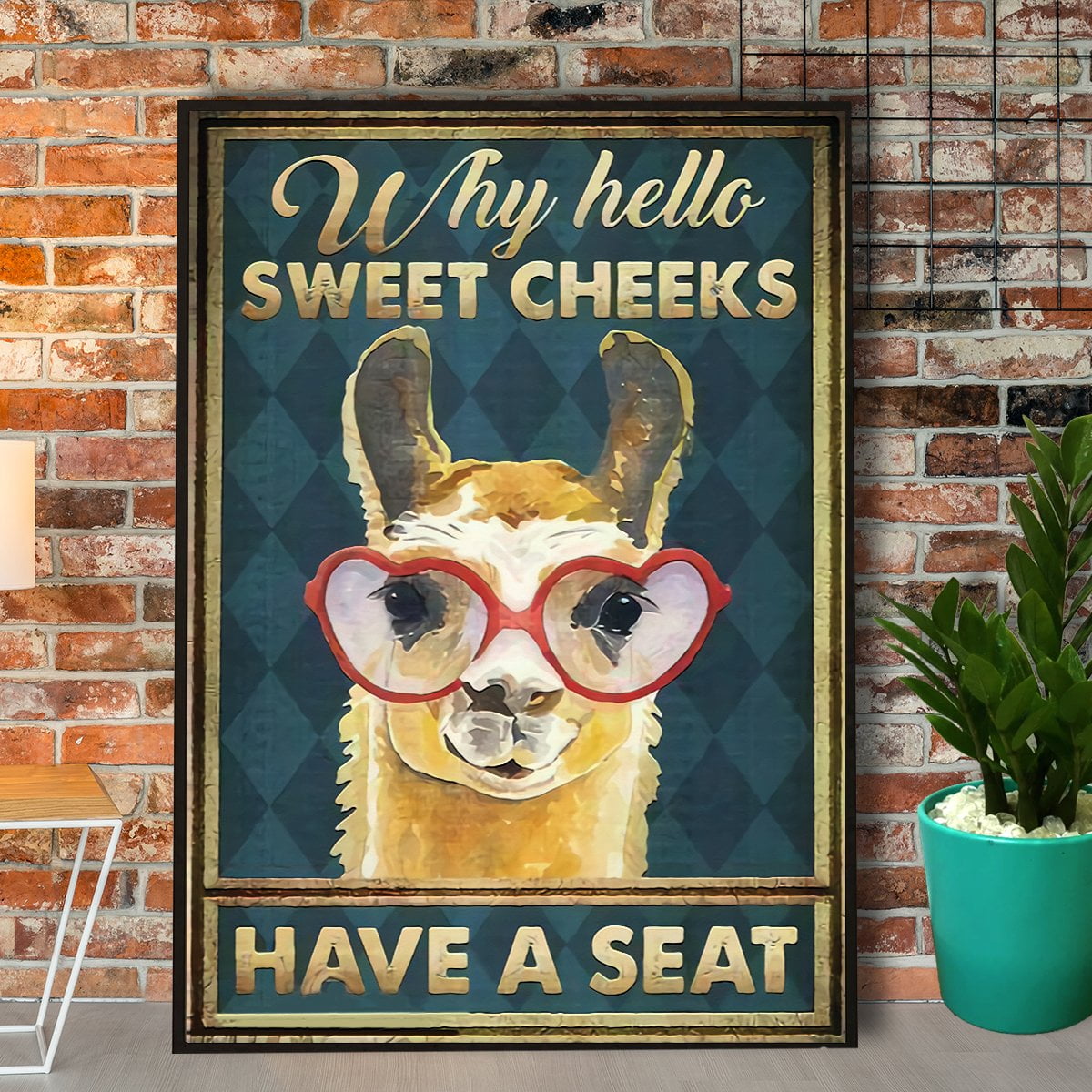 Llama Why Hello Sweet Cheeks Have A Seat Paper Poster No Frame Matte ...