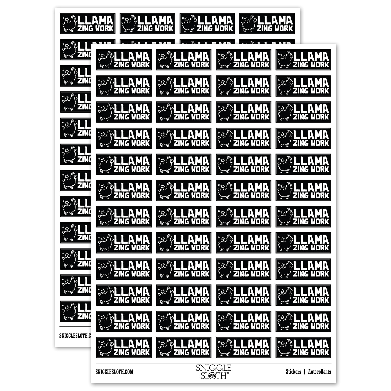 Llama-zing Amazing Work Teacher Student School Sticker Set - Black ...