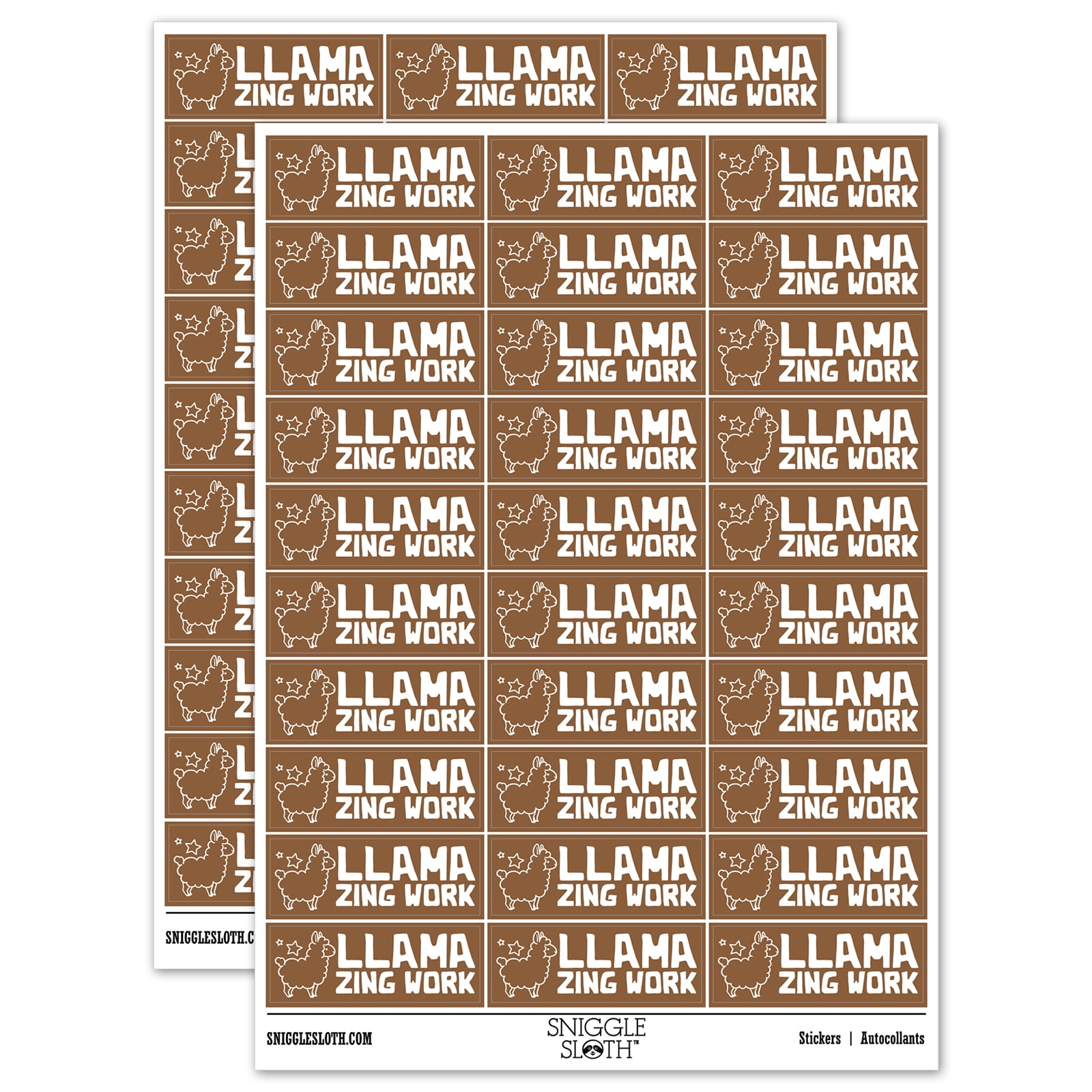 Llama-zing Amazing Work Teacher Student School Sticker Set - Brown ...