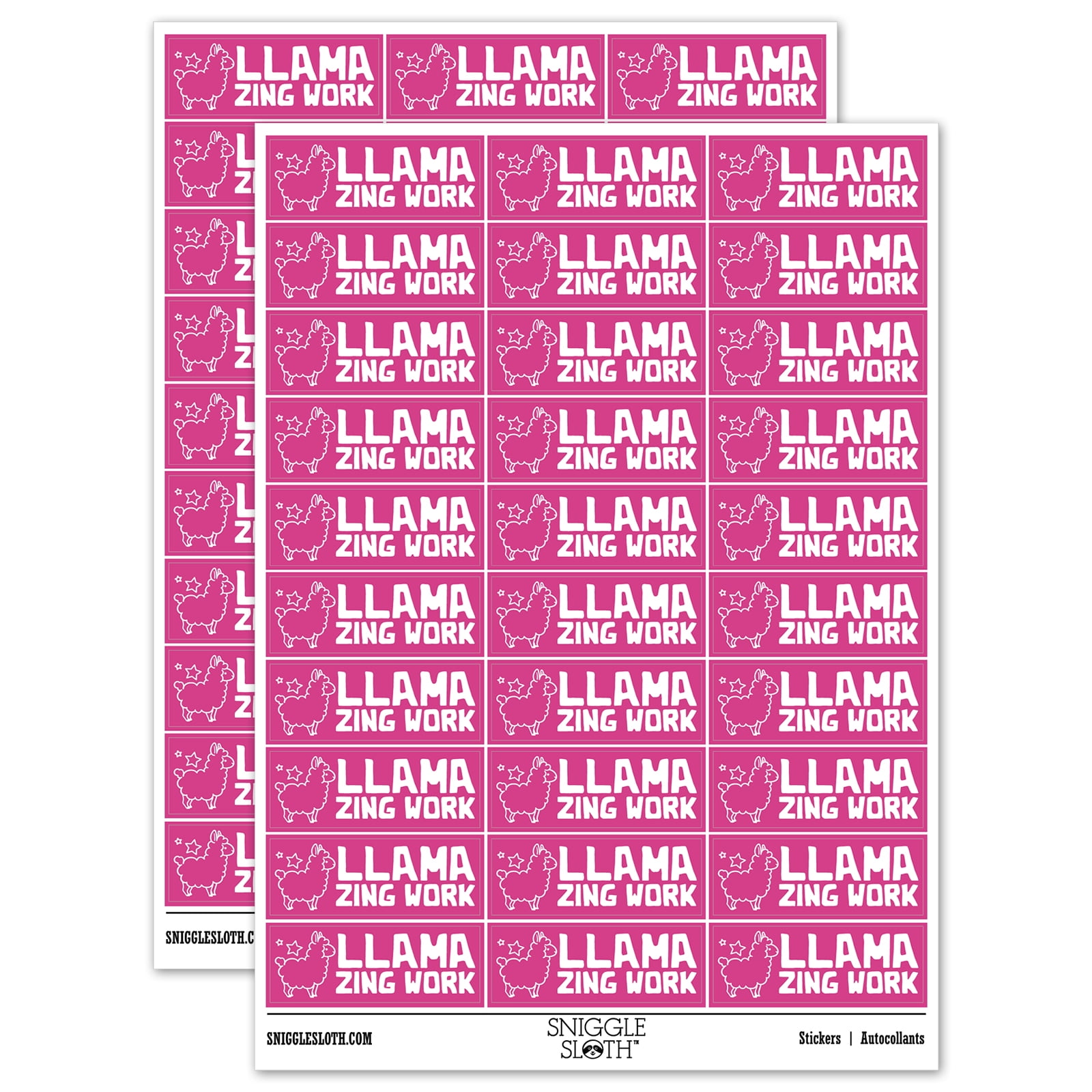 Llama-zing Amazing Work Teacher Student School Sticker Set - Hot Pink ...