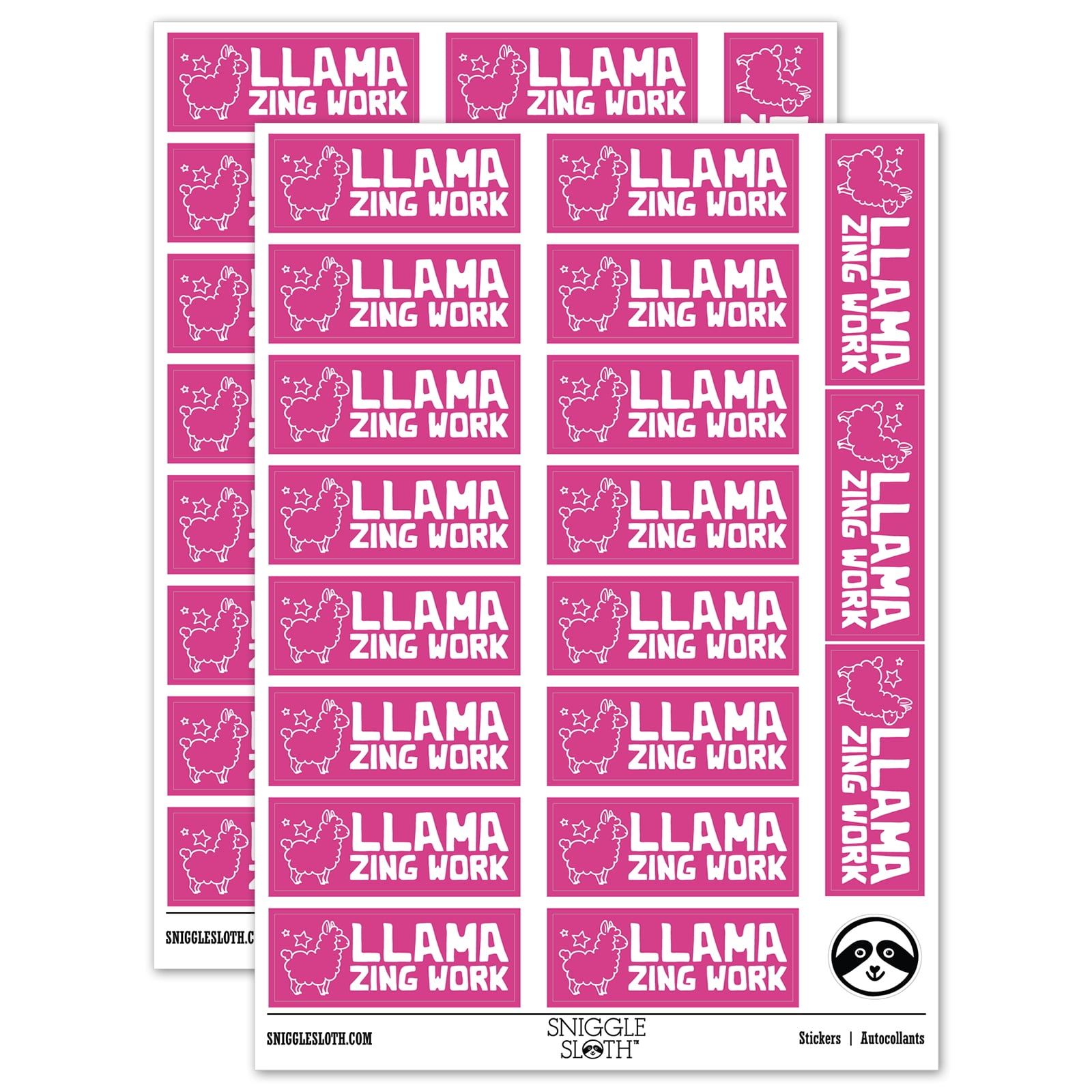 Llama-zing Amazing Work Teacher Student School Sticker Set - Hot Pink ...