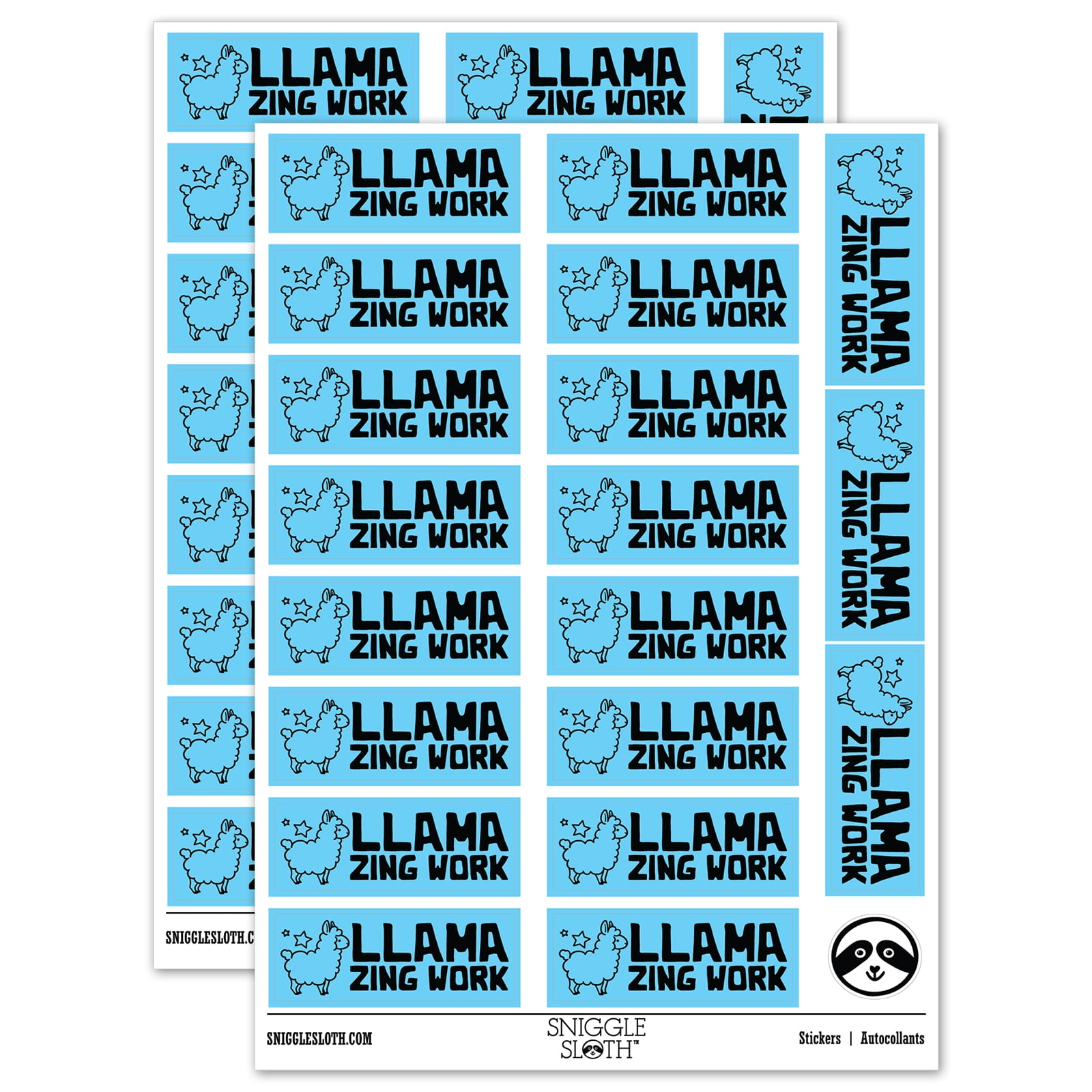 Llama-zing Amazing Work Teacher Student School Sticker Set - Light Blue ...