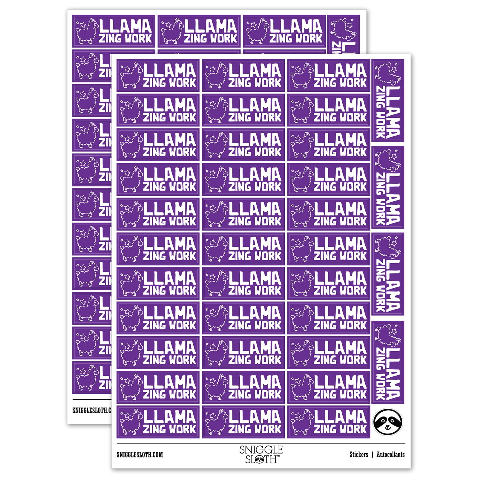 Llama-zing Amazing Work Teacher Student School Sticker Set - Purple ...