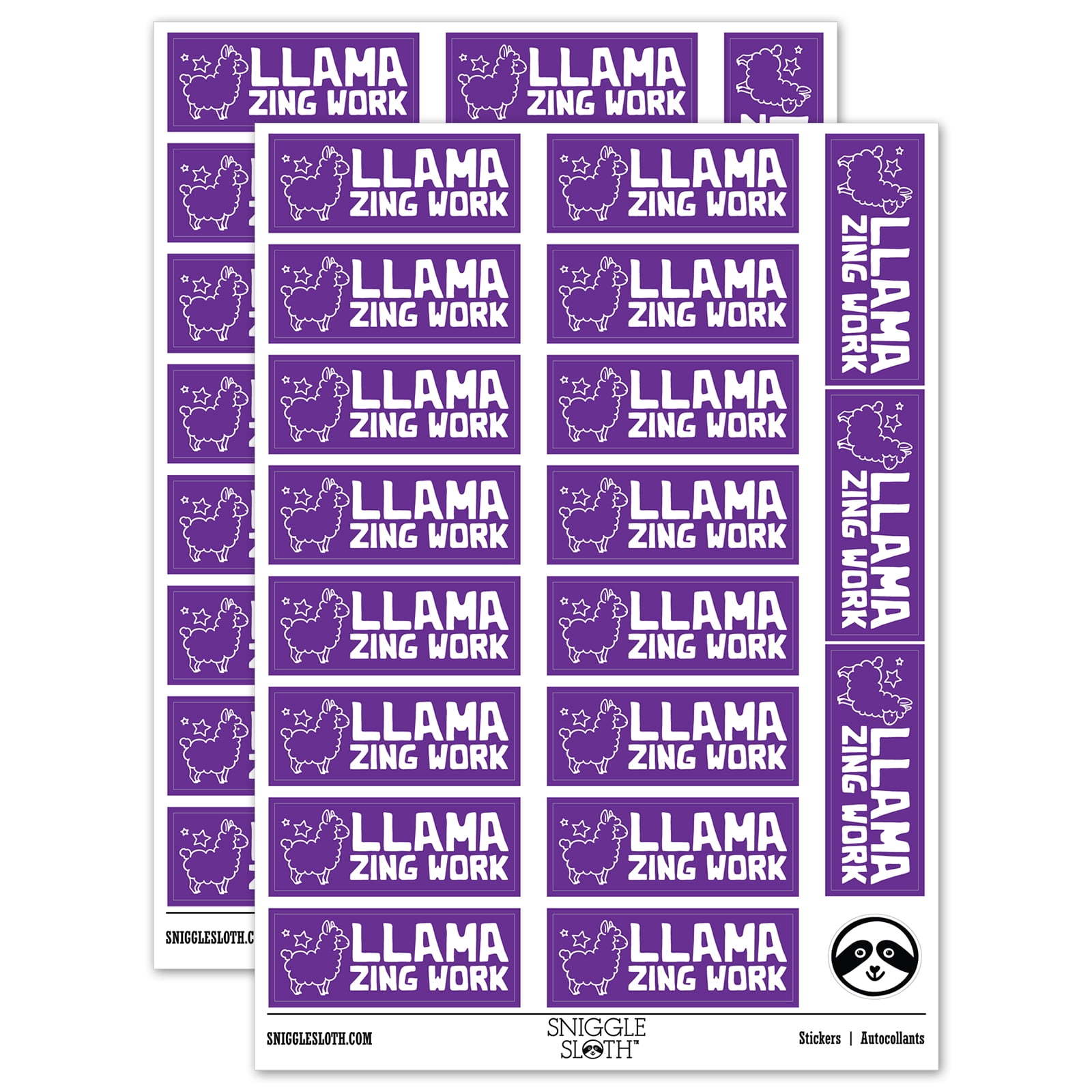 Llama-zing Amazing Work Teacher Student School Sticker Set - Purple ...