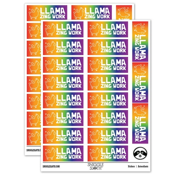 Llama-zing Amazing Work Teacher Student School Sticker Set - Rainbow ...