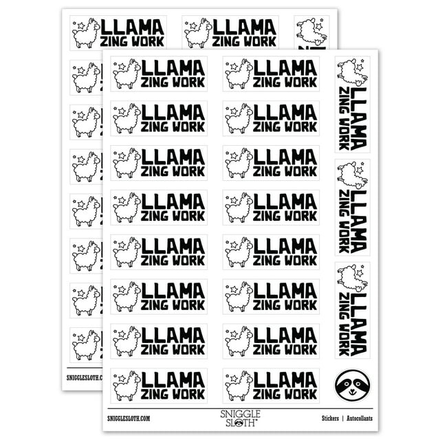 Llama-zing Amazing Work Teacher Student School Sticker Set - White ...