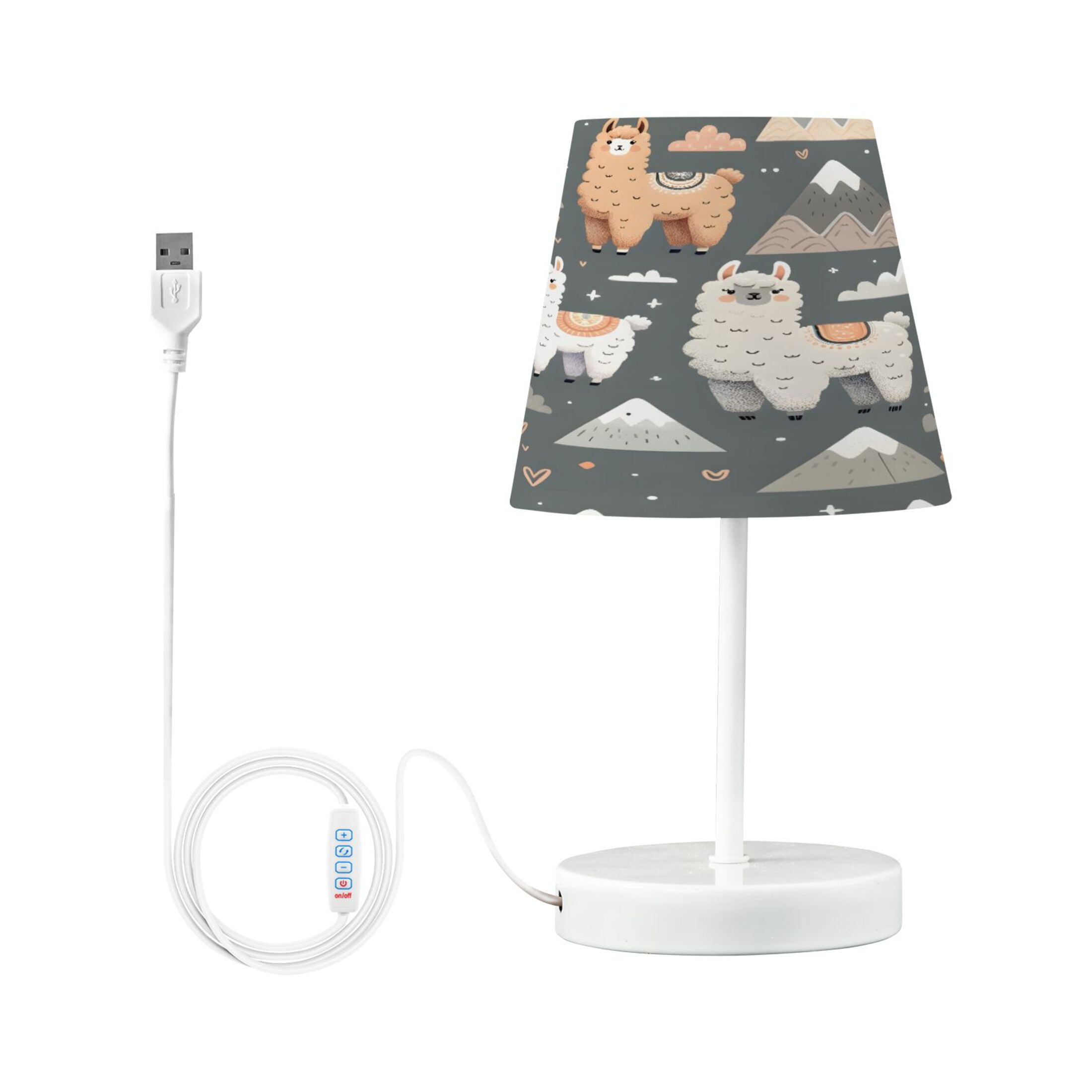 Llamas and Mountains Desk Lamp LED Table Nightstand Lamps with 3 Color ...