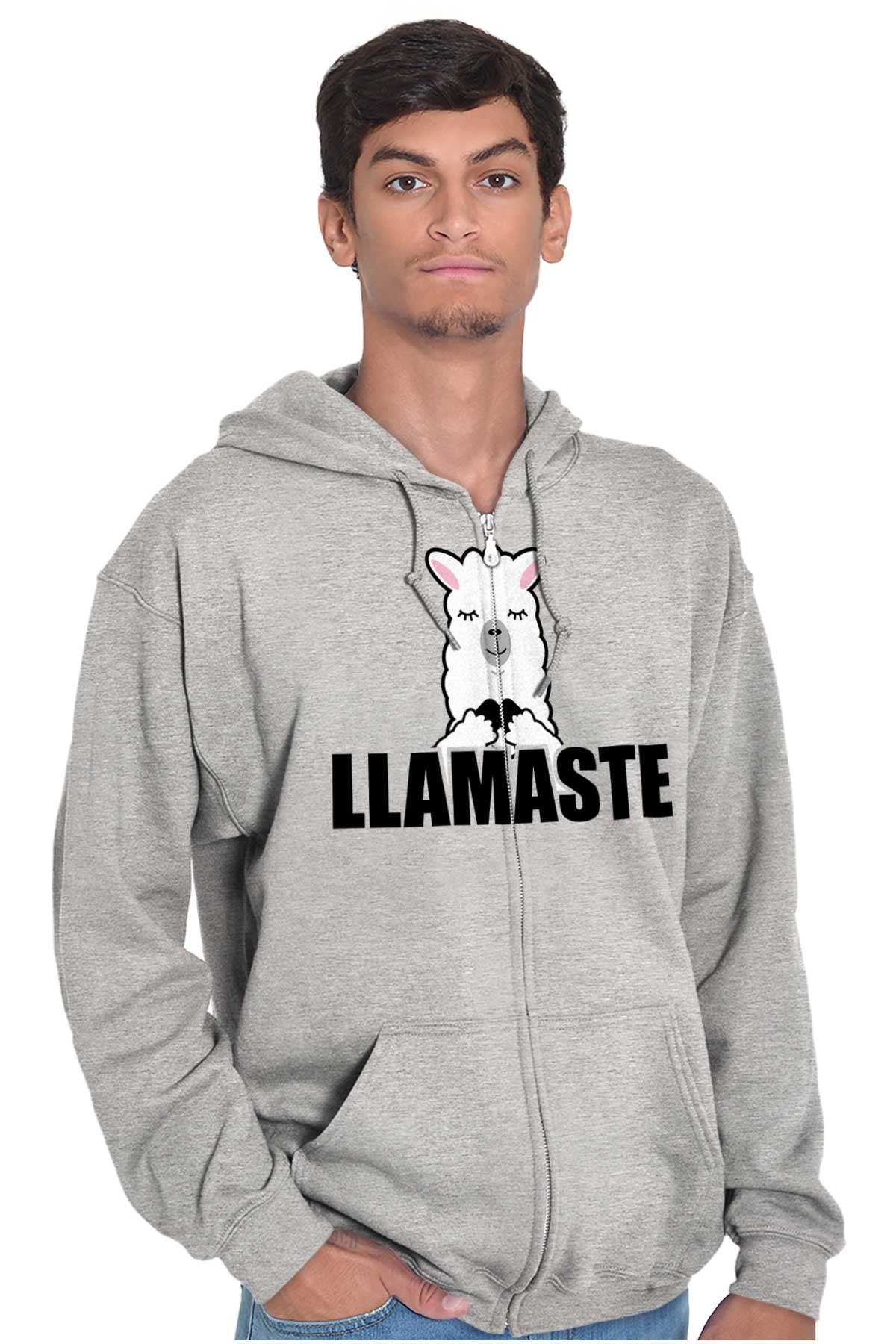 Llamaste Namaste Spiritual Llama Unisex Plus Size Zip Hoodie Brisco ...