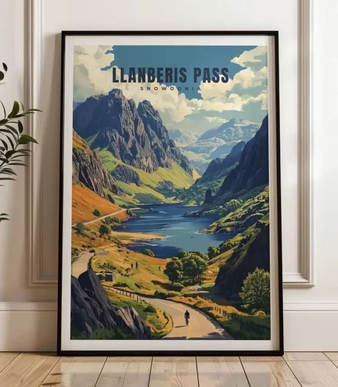 Llanberis Pass Travel Poster - Wales Wall Art Print, Illustration ...