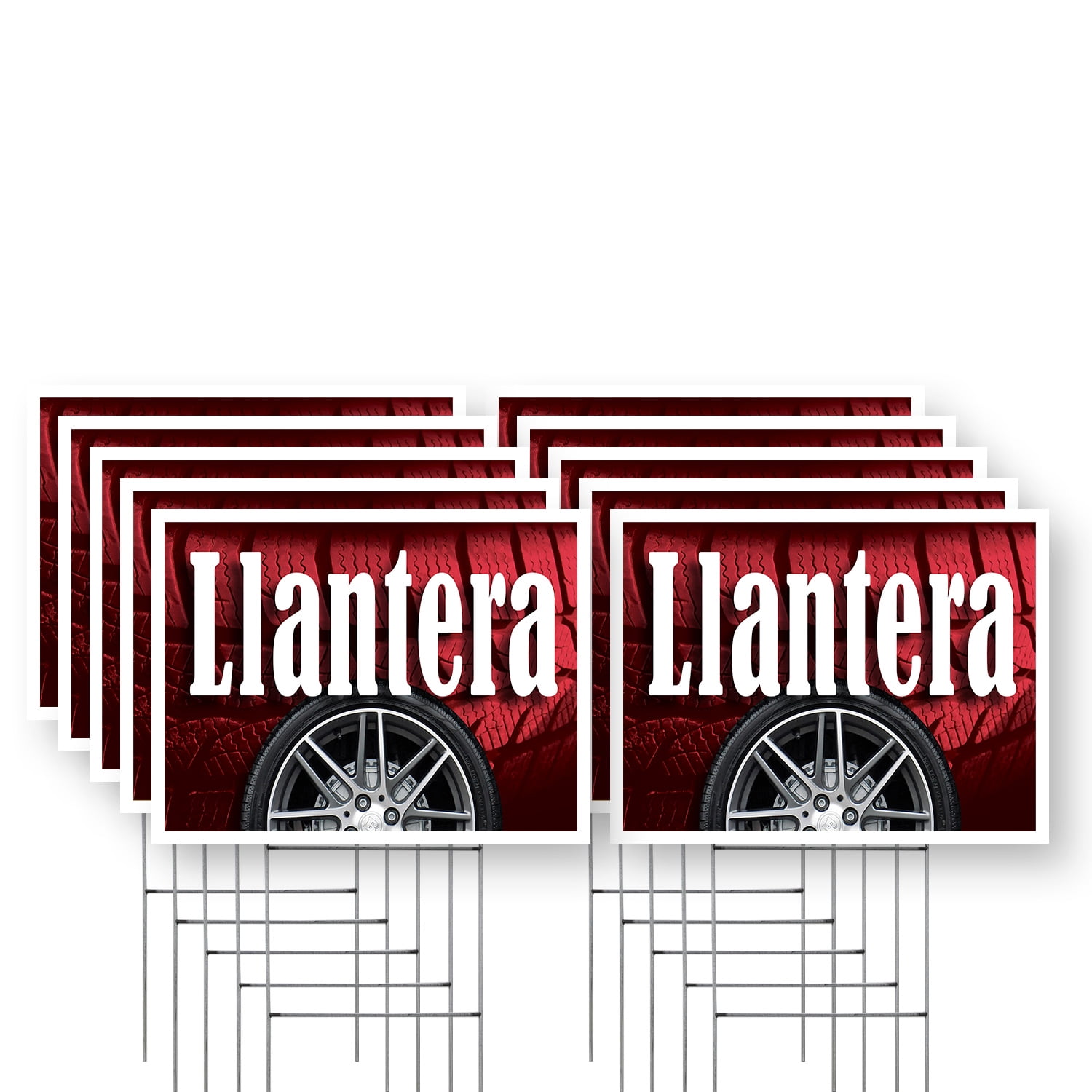 Llantera Yard Sign 10 Pack of 12 Inch x 16 Inch Double Sided ...