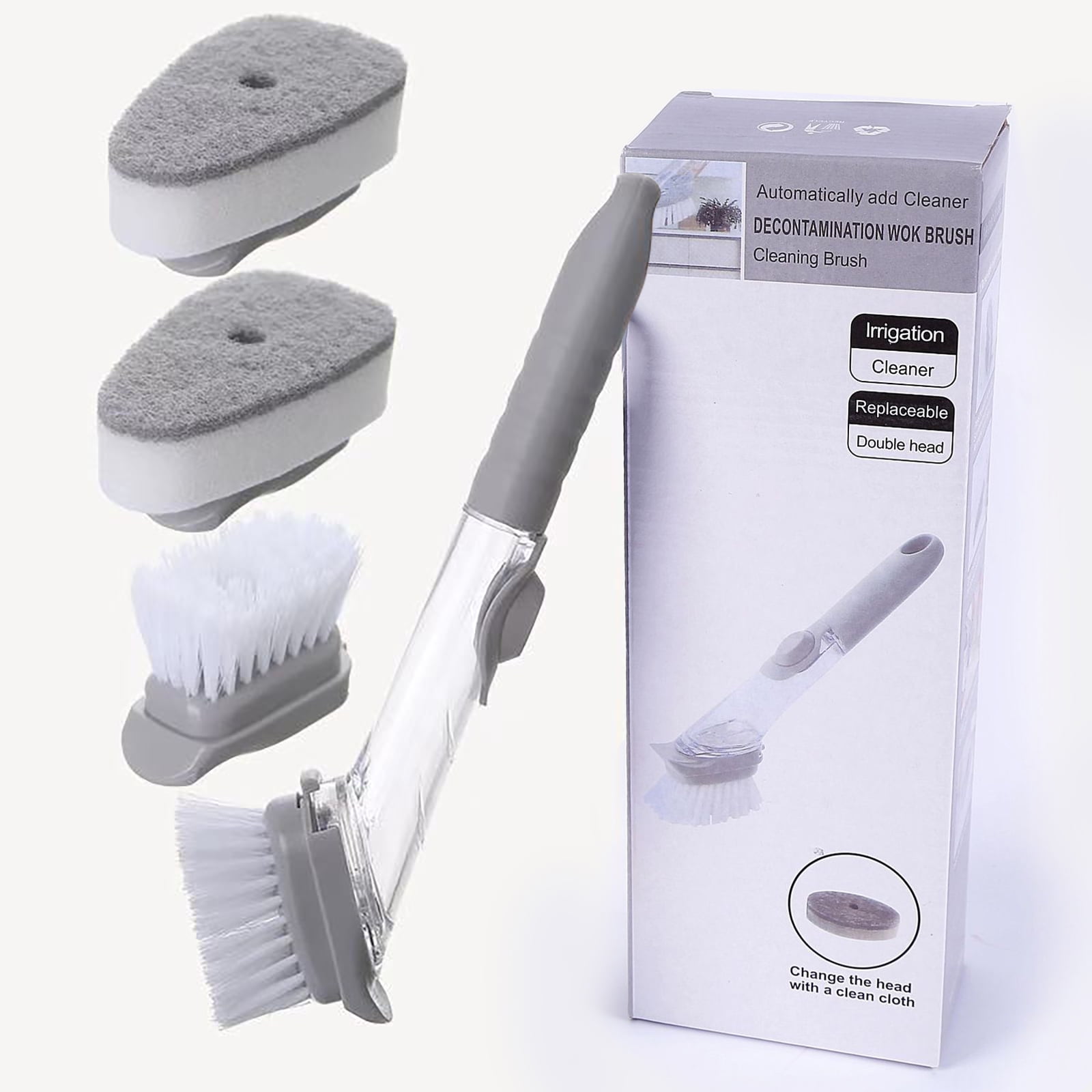 Llgltomo Dish Brush, Soap Dispensing Dish Brush Kitchen Scrub Brush 3 ...