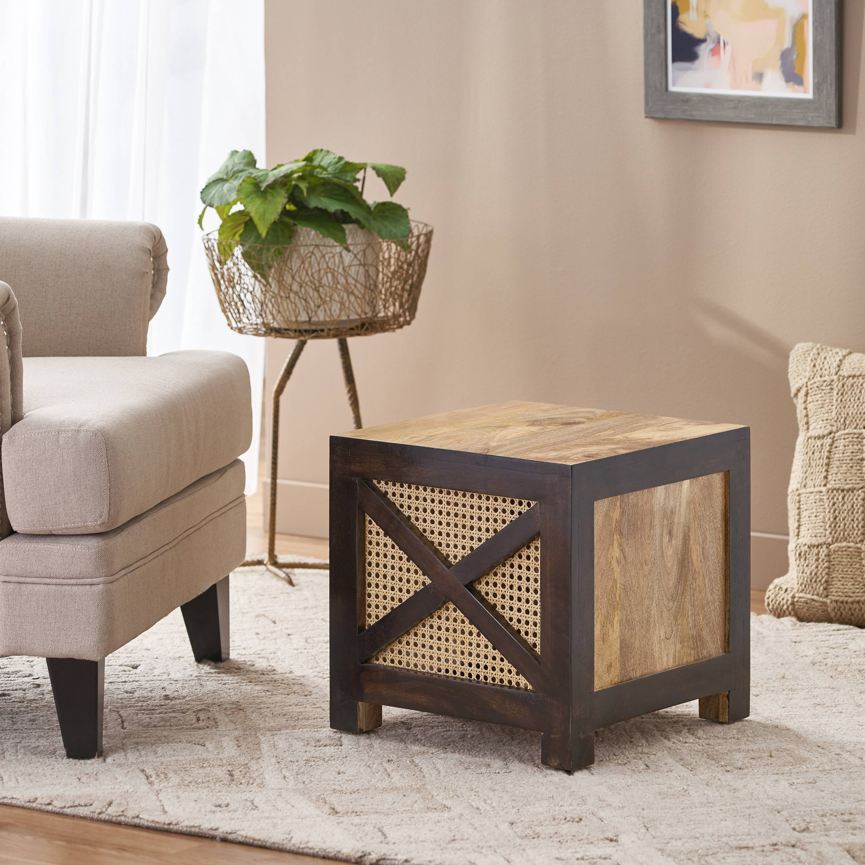 Llinc Store 16 x 16 Inch Boho Design Ottoman Stool Side Table for ...