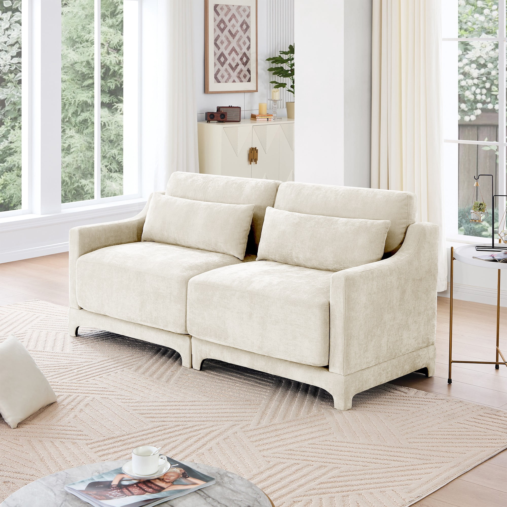 Llinc Store 2-Seater Living Room Furniture Sets, Modular Home Chenille ...