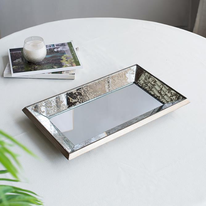 Llinc Store 20" x 12" Antique Silver Rectangle Wall Mirror Decor with ...