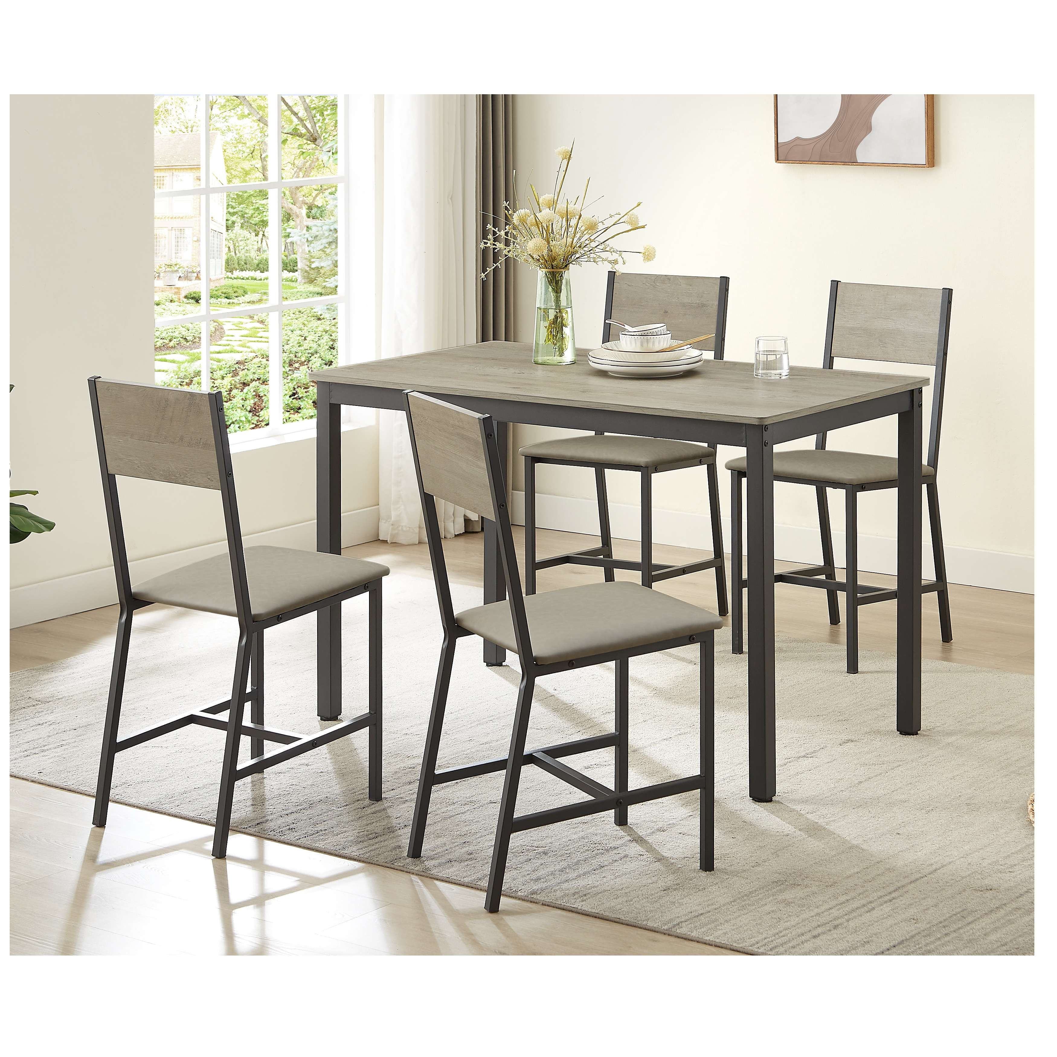 Llinc Store 3.9 ft Length Dining Set for 4 Kitchen Table with 4 ...