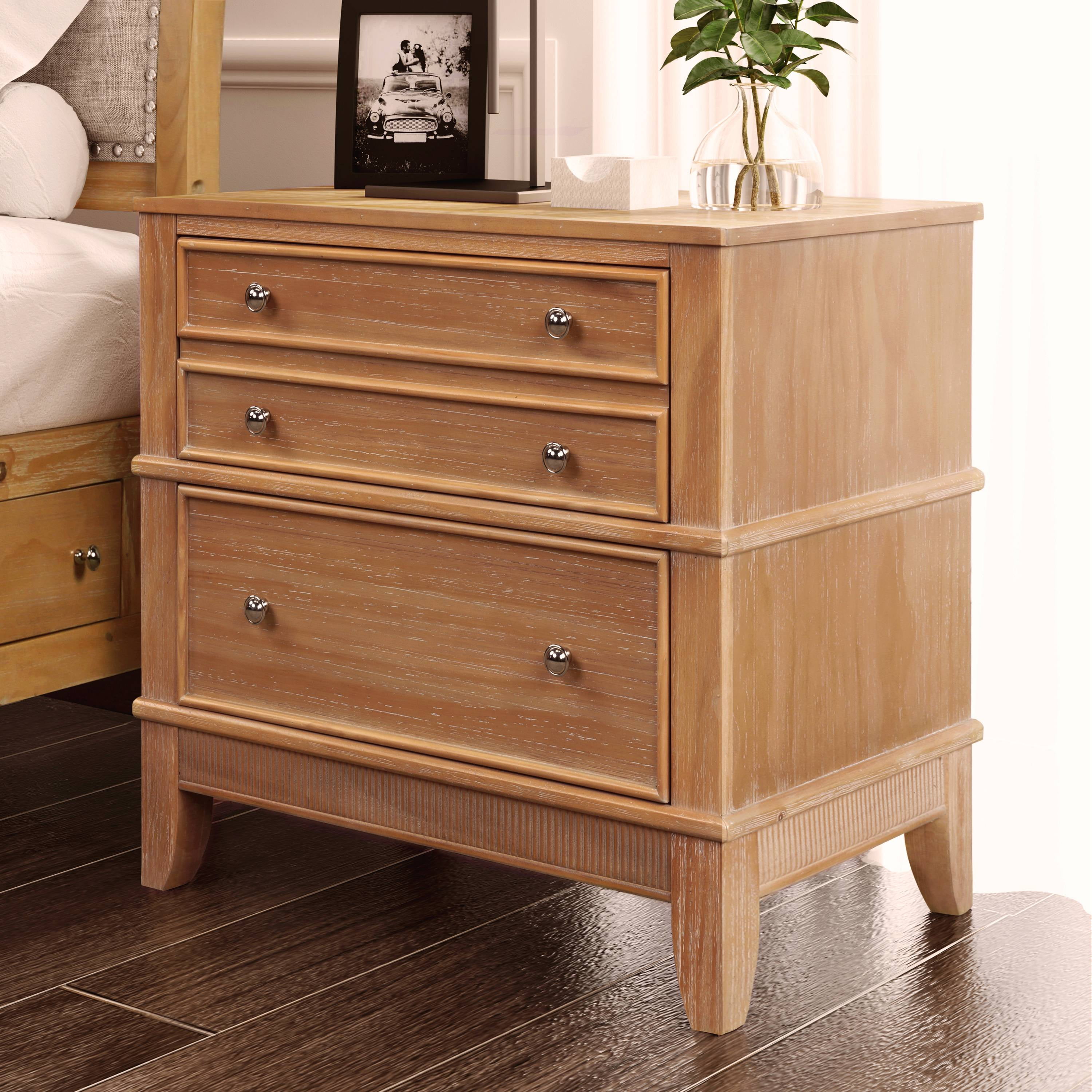 Llinc Store 3-Drawer Hazel Side Table Nightstand Bedside Table with ...
