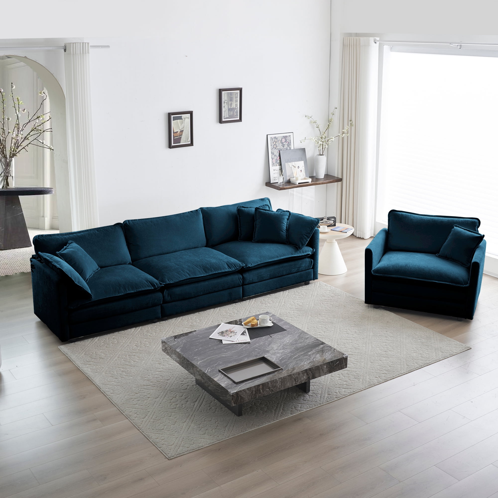 Llinc Store 3 Seater Couch and Chair Set, Modular Couch Sofa Set ...