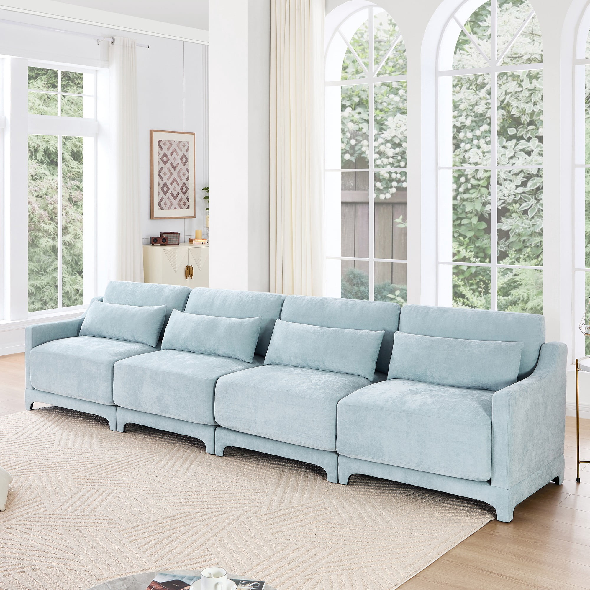 Llinc Store 4-Seater Living Room Furniture Sets, Modular Home Chenille ...