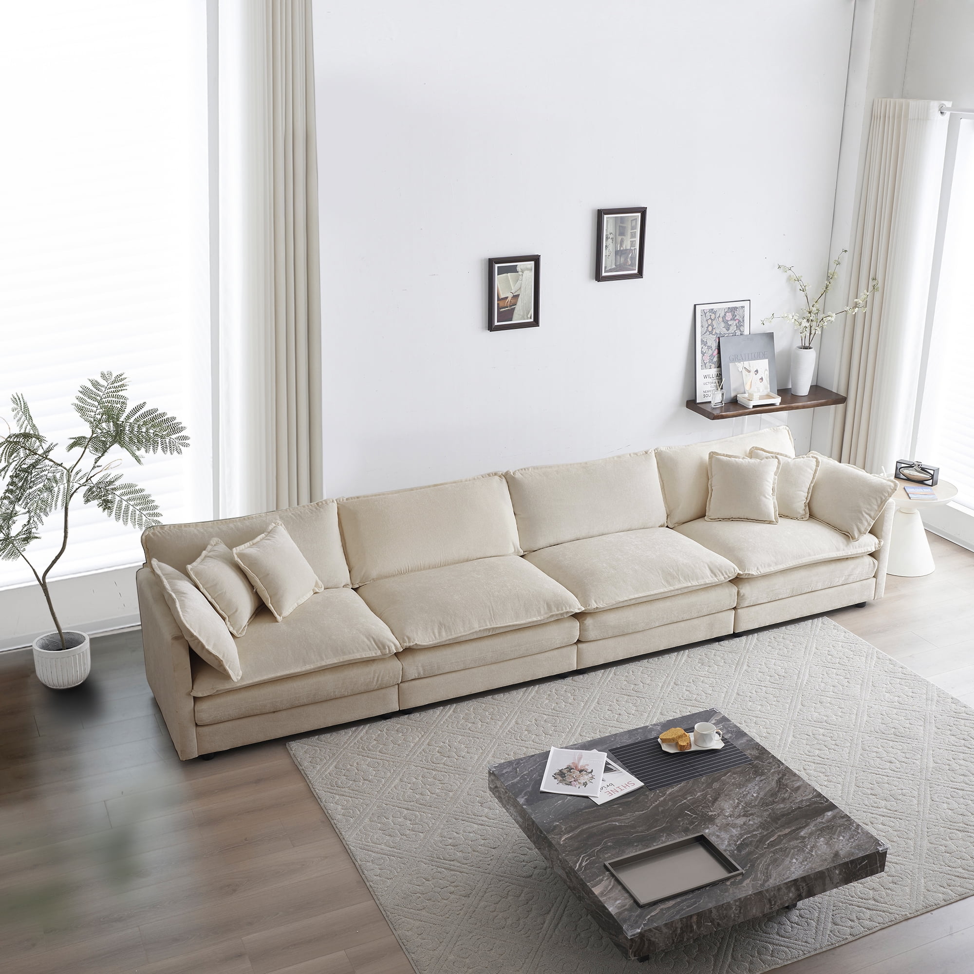 Llinc Store 4 Seater Modular Sectional Sofa, Deep Seat Oversized Couch ...