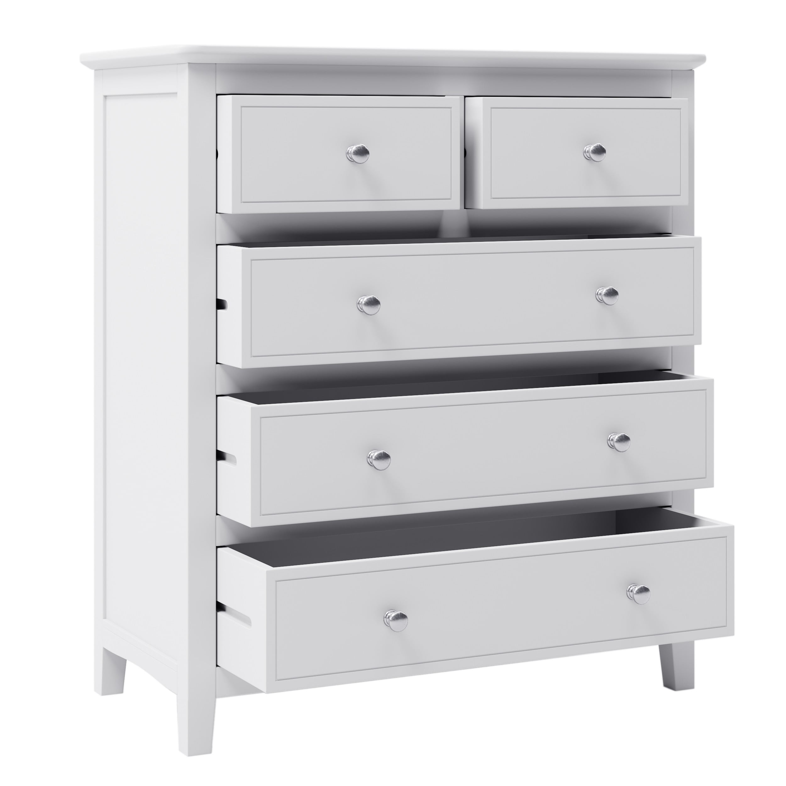Llinc Store 5 Drawers Solid Wood Dual Handle Drawer Chest, Drawer ...