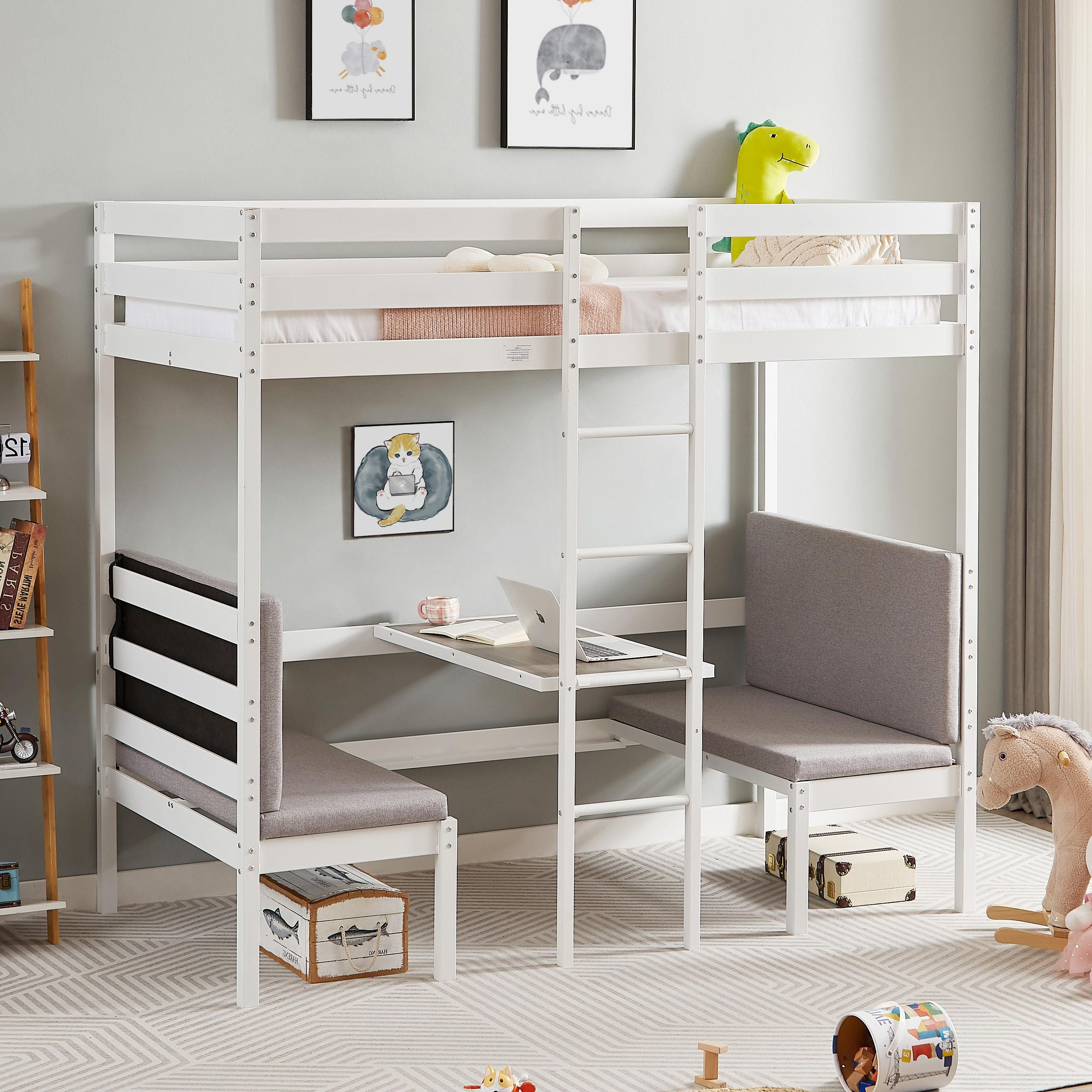 Llinc Store Convertible Twin Over Twin Bunk Beds or Upper Bed and Down ...