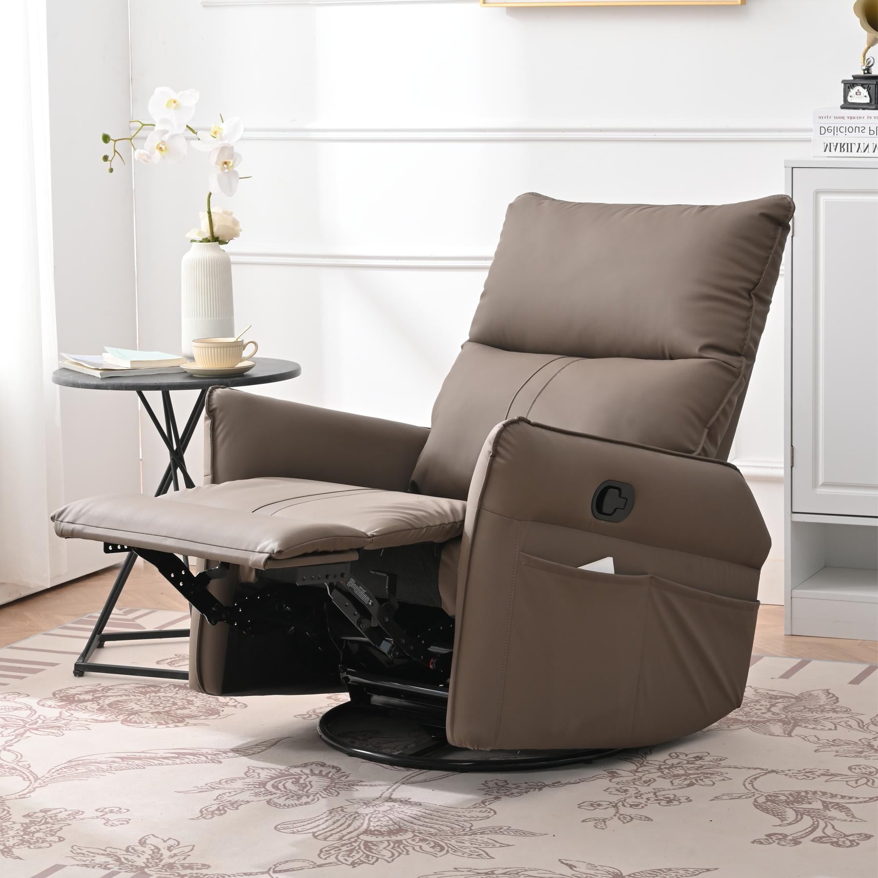 Llinc Store Manual Swivel Rocker Recliner Chair for Adults, 270° Swivel ...