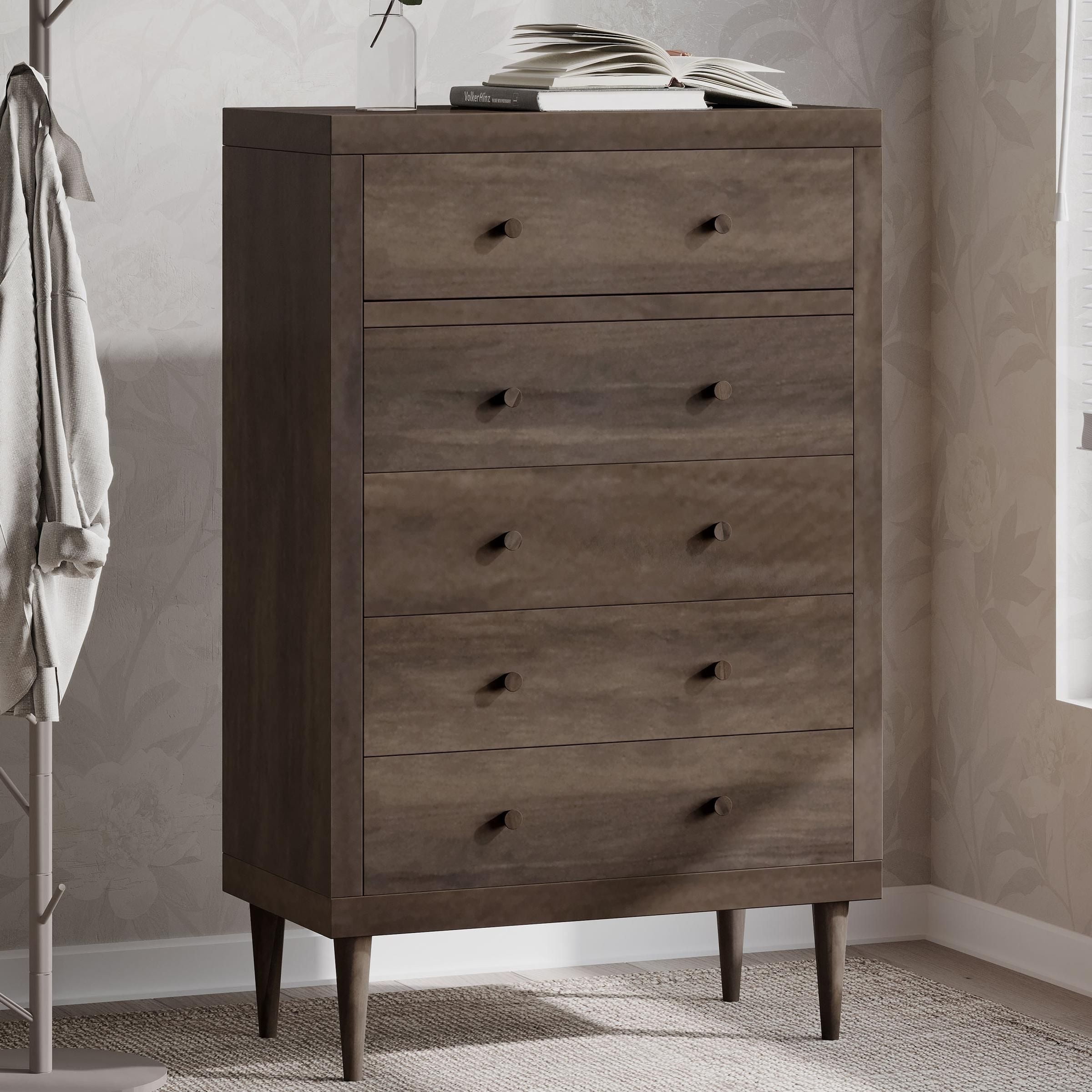 Llinc Store Nordic 49" Tall 5-Drawers Dressers Chest Sectional Storager ...