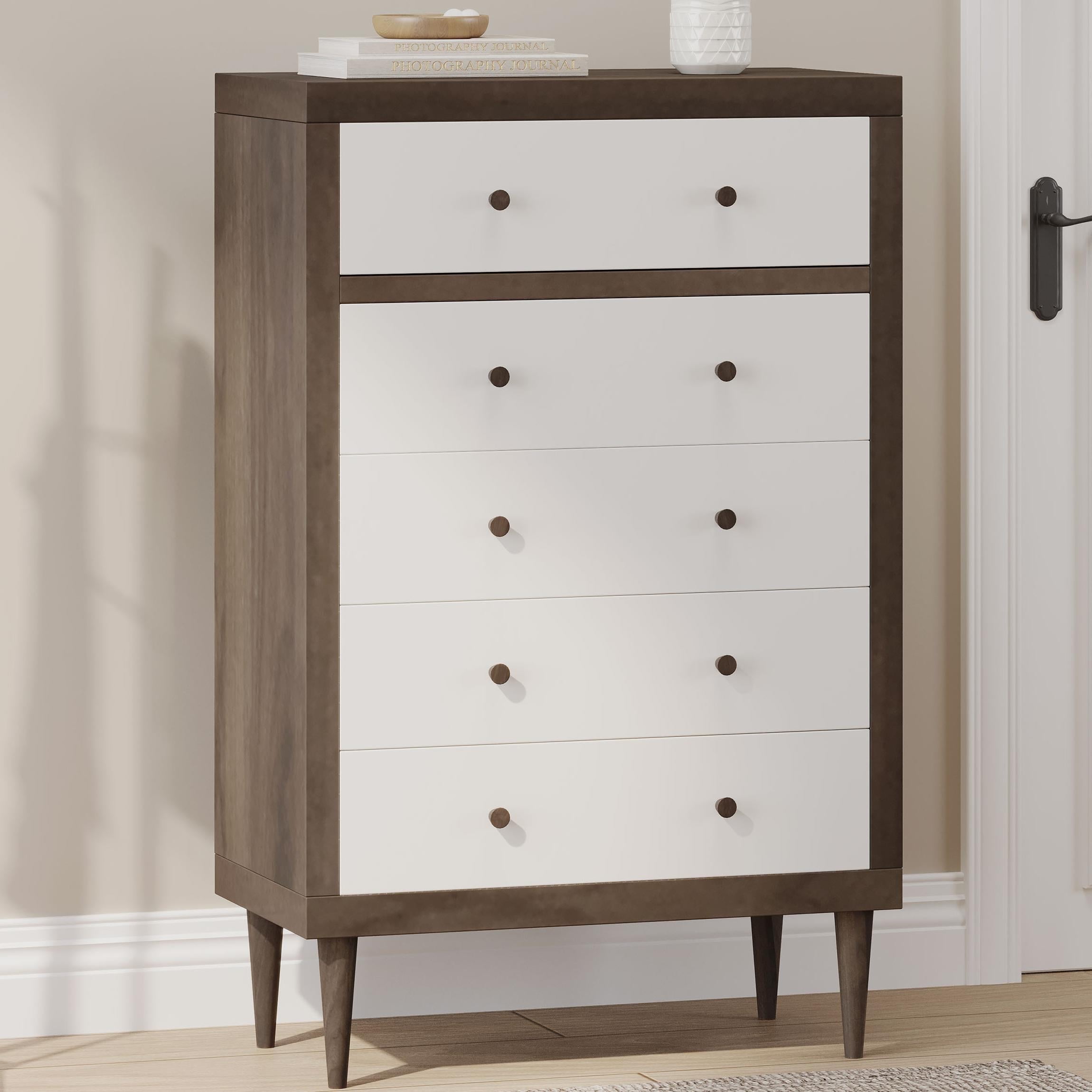 Llinc Store Nordic 49" Tall 5-Drawers Dressers Chest Sectional Storager ...