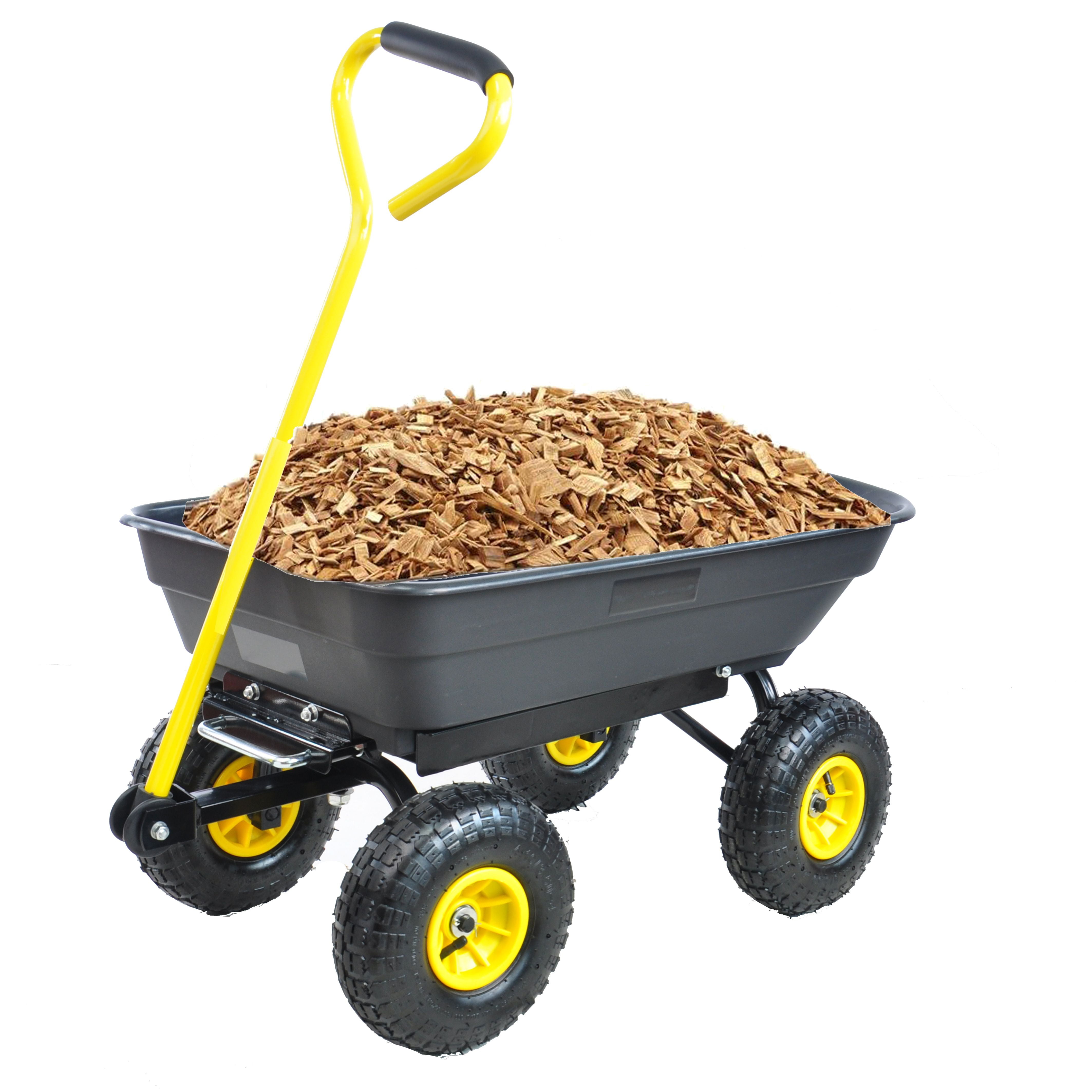 Llinc Store Poly Garden Dump Cart with Easy Tipping Handle Garden Dump ...