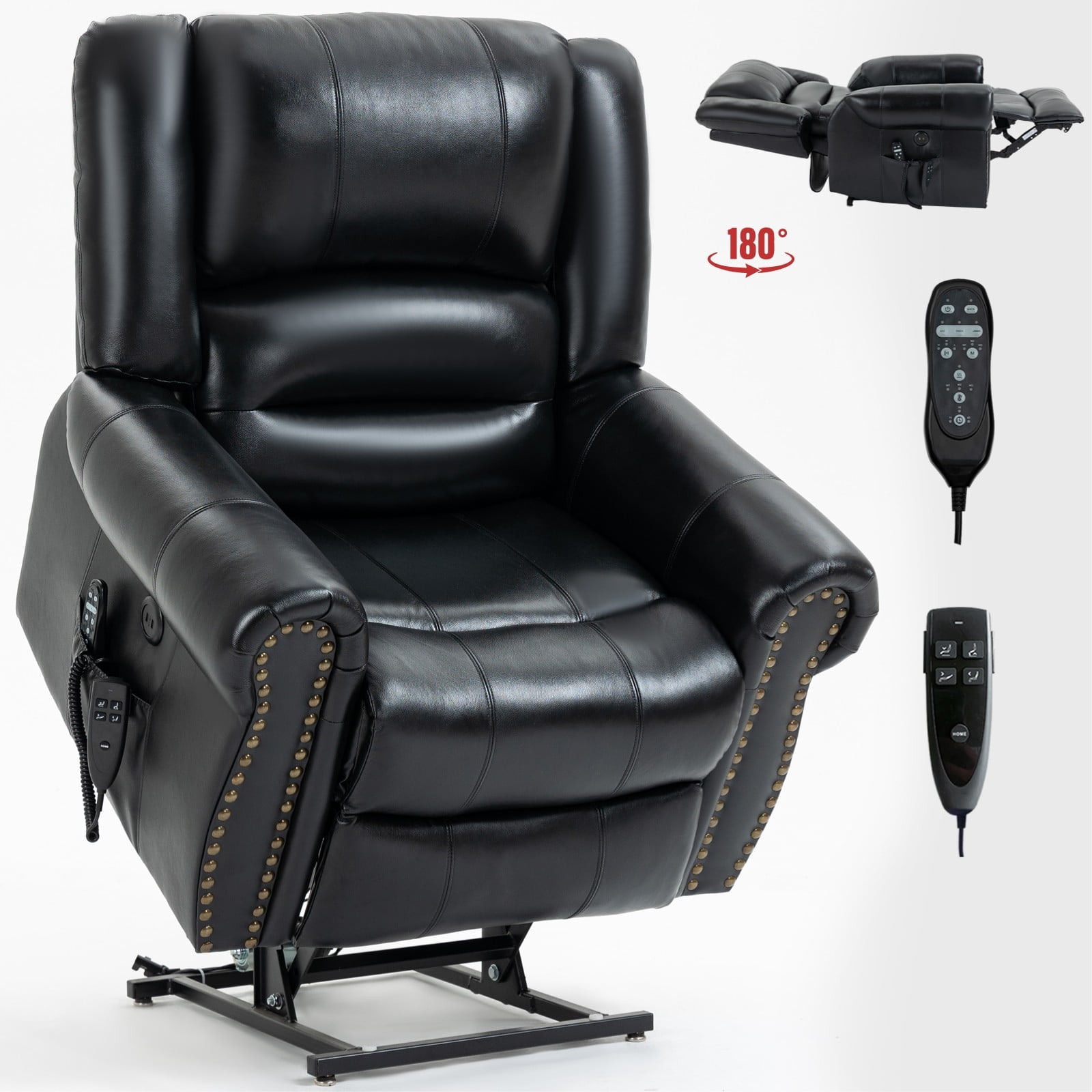 Llinc Store Power Lift Massage Rocker Recliner Chair, Heat Massage Dual ...