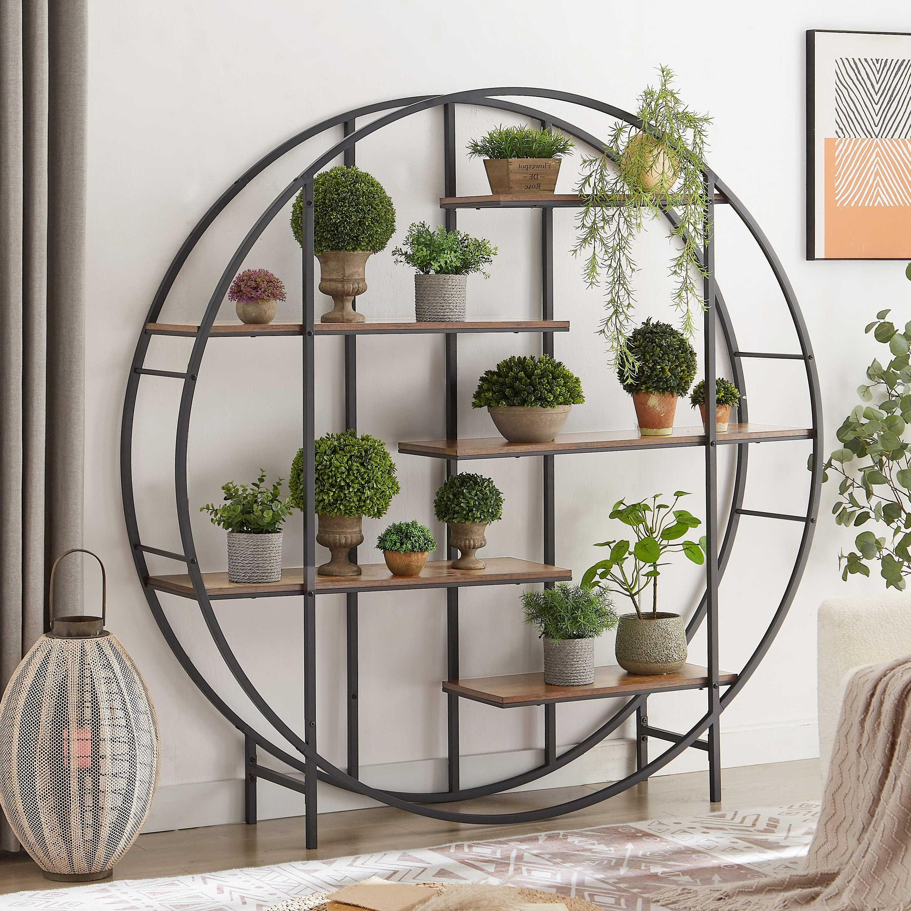 Llinc Store Round 5-Tier Zen Plant Stand Book Shelf Storage Rack ...