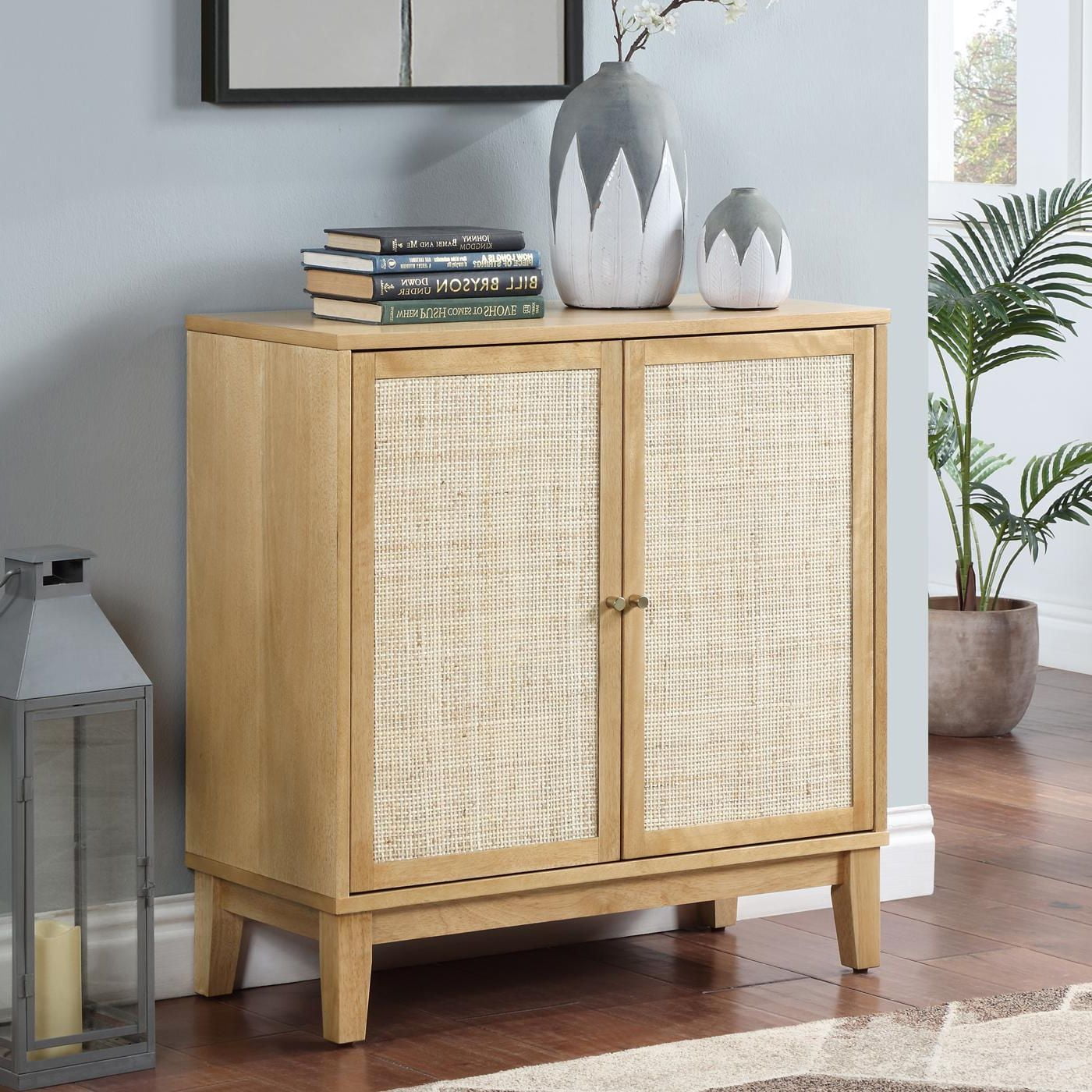 Llinc Store Storage Cabinet with Natural Rattan Decorated Buffet ...