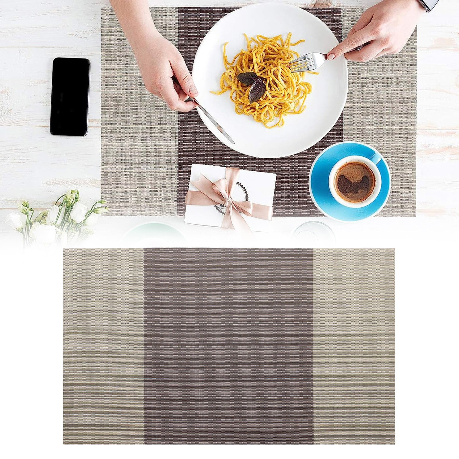 Lloopyting 1*Dinner Plate Mat Clearance！ Brown Dinner Plate Mat Fall ...