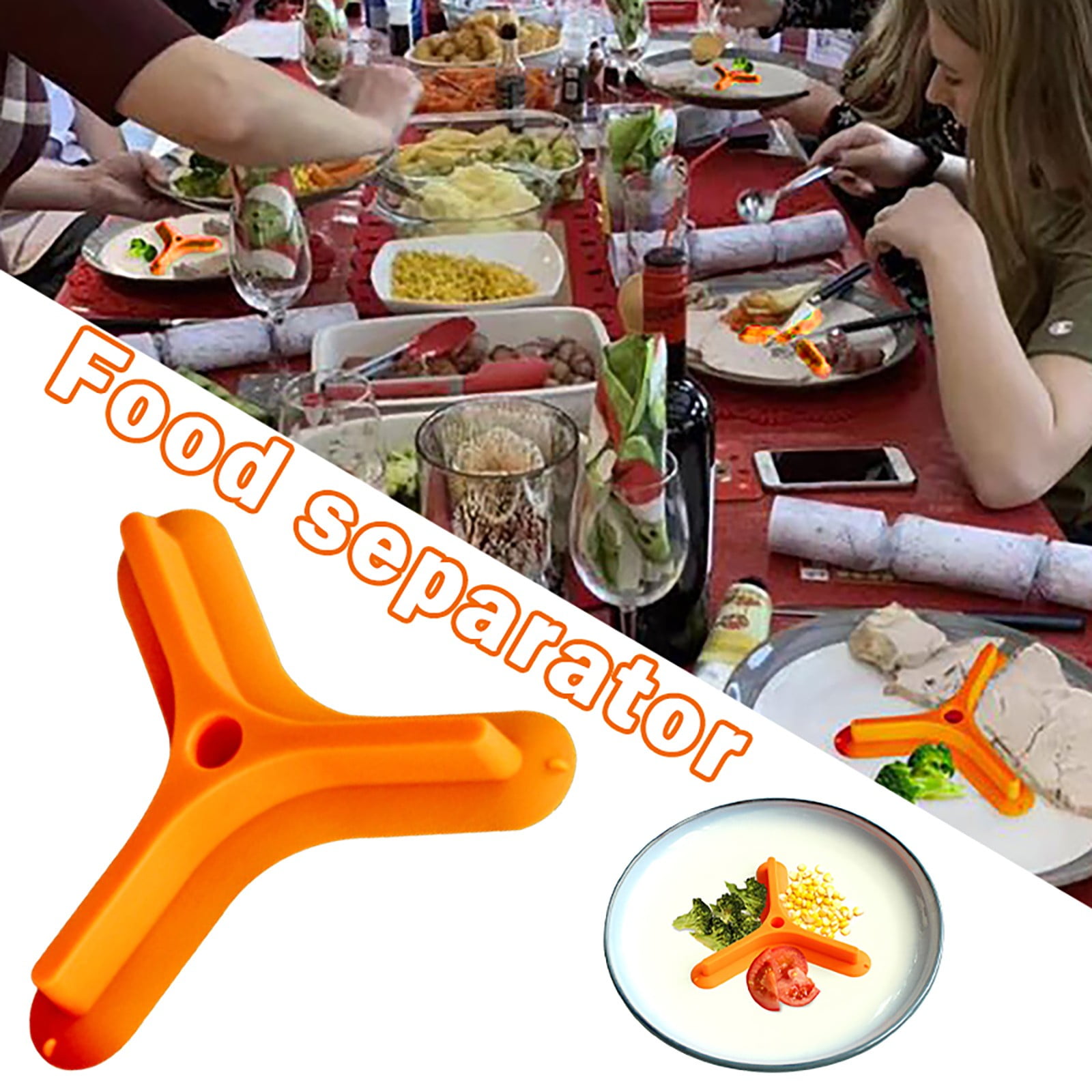 Lloopyting 3 Dinner Cutlery Compartments Silicone Divider Home Product ...